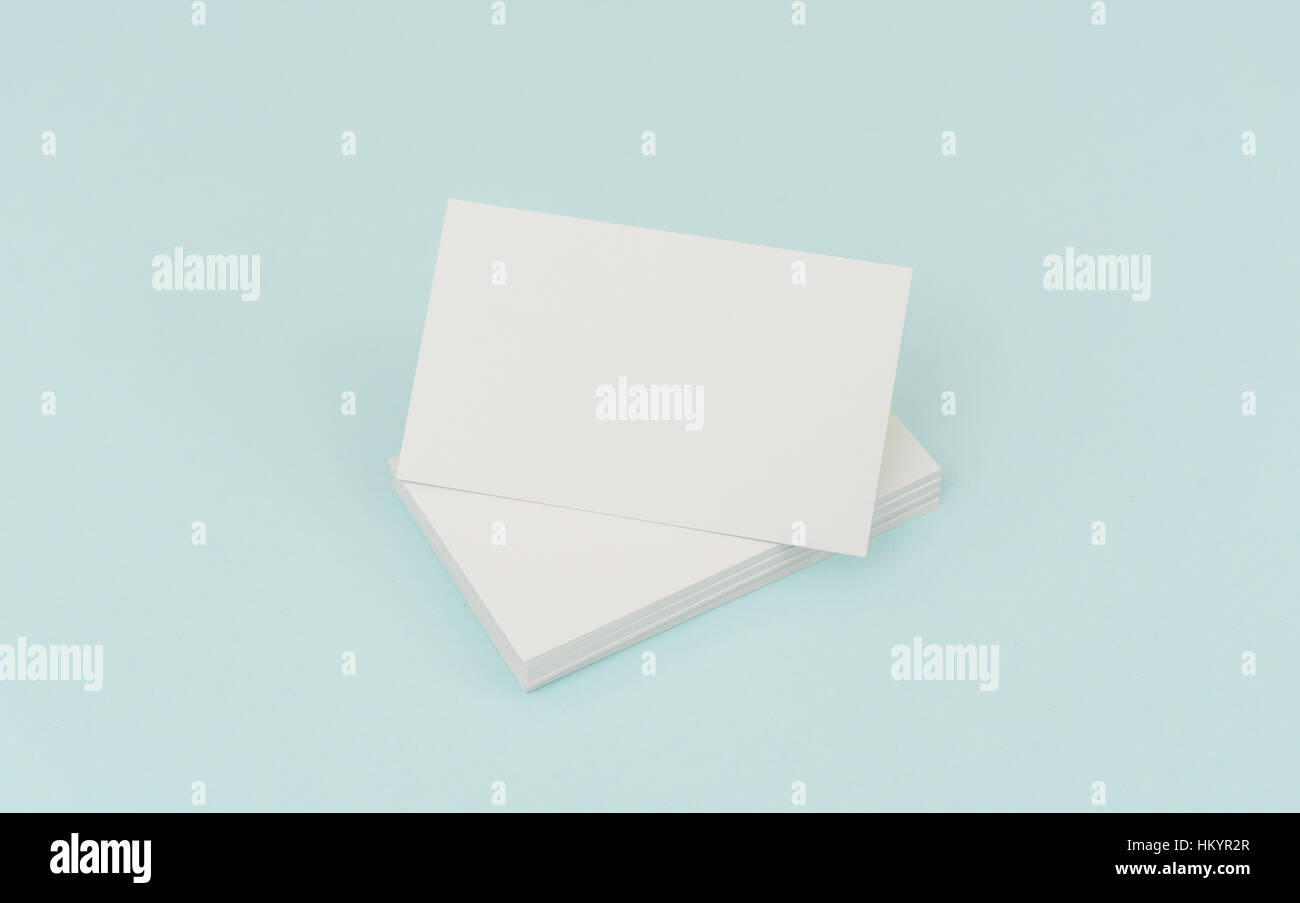 Blank business card on blue background Stock Photo - Alamy