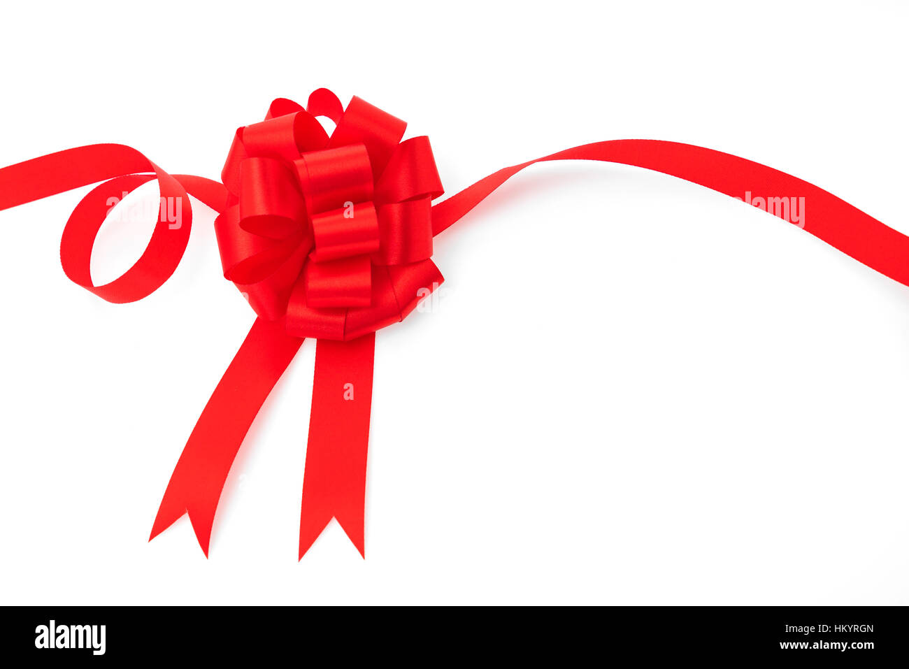 Shiny red ribbon on white background with copy space Stock Photo - Alamy
