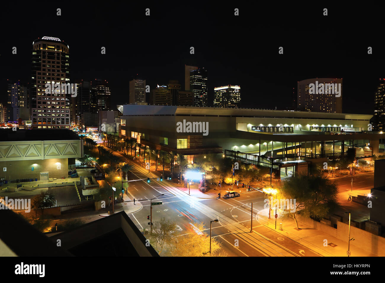 A Night view of Phoenix, Arizona core Stock Photo - Alamy