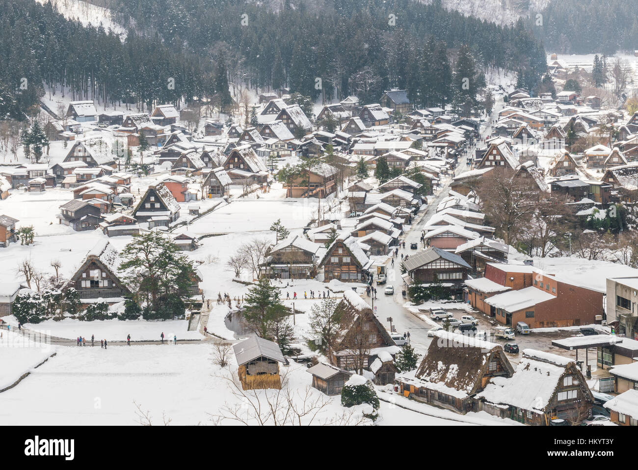 Winter Of Shirakawago with snow falling , Japan Stock Photo - Alamy