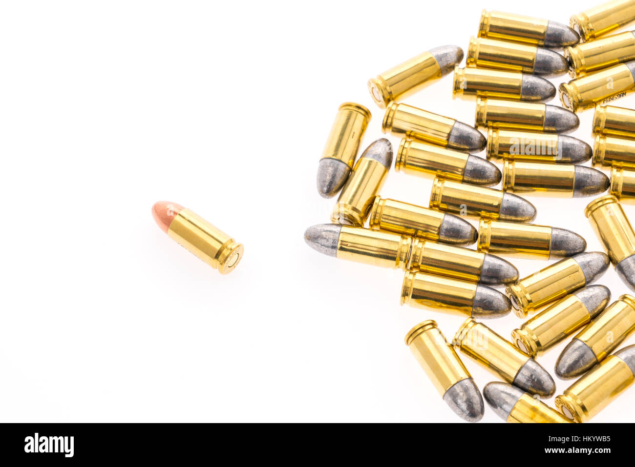 9mm bullet for gun on white background Stock Photo - Alamy