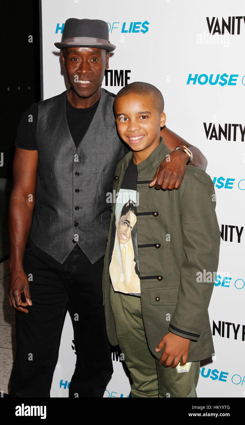 Don Cheadle, left, and Donis Leonard Jr. arrive at the Showtime ...