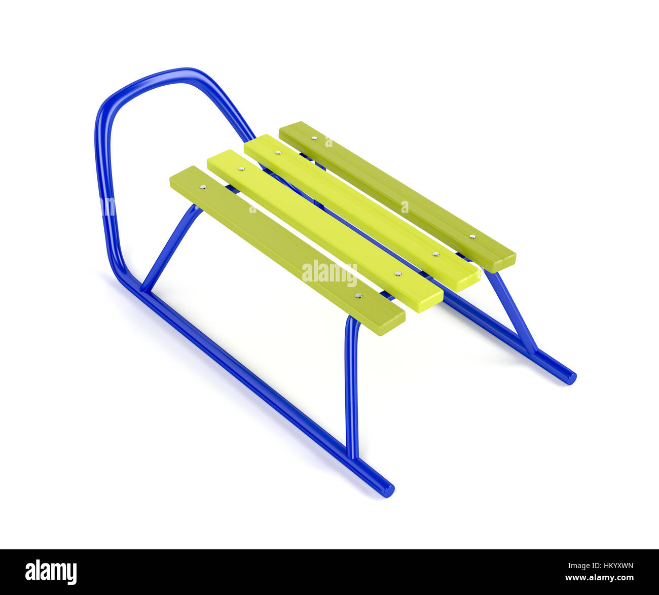 Sledge on white background, 3D illustration Stock Photo - Alamy