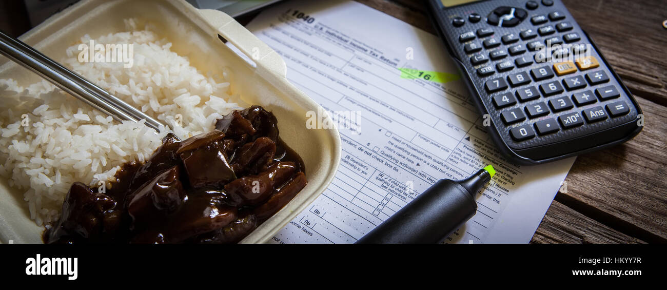 chinese lunch to eat at work with chopstick Stock Photo - Alamy