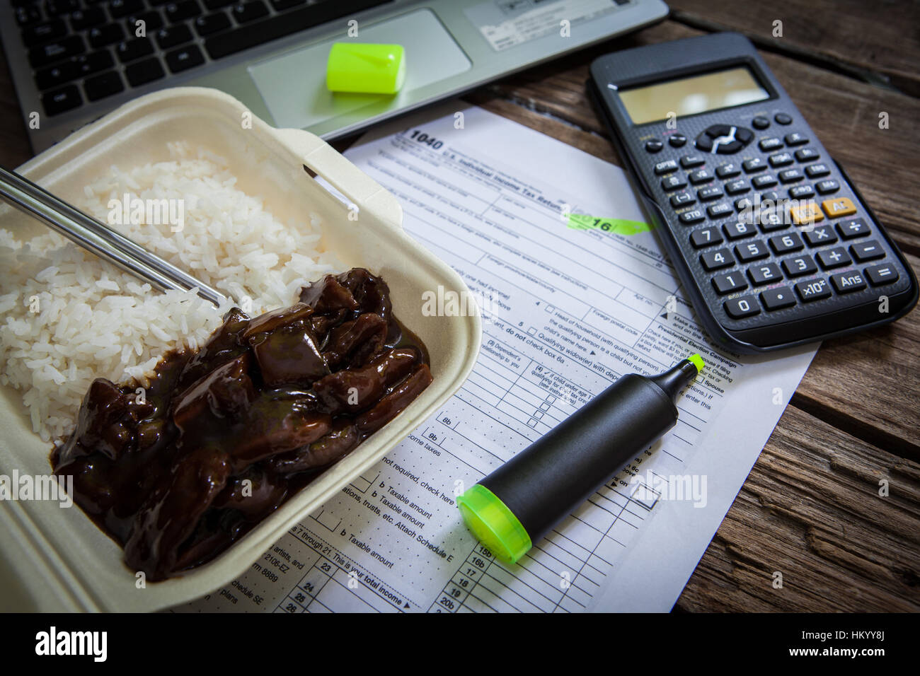 chinese lunch to eat at work with chopstick Stock Photo - Alamy