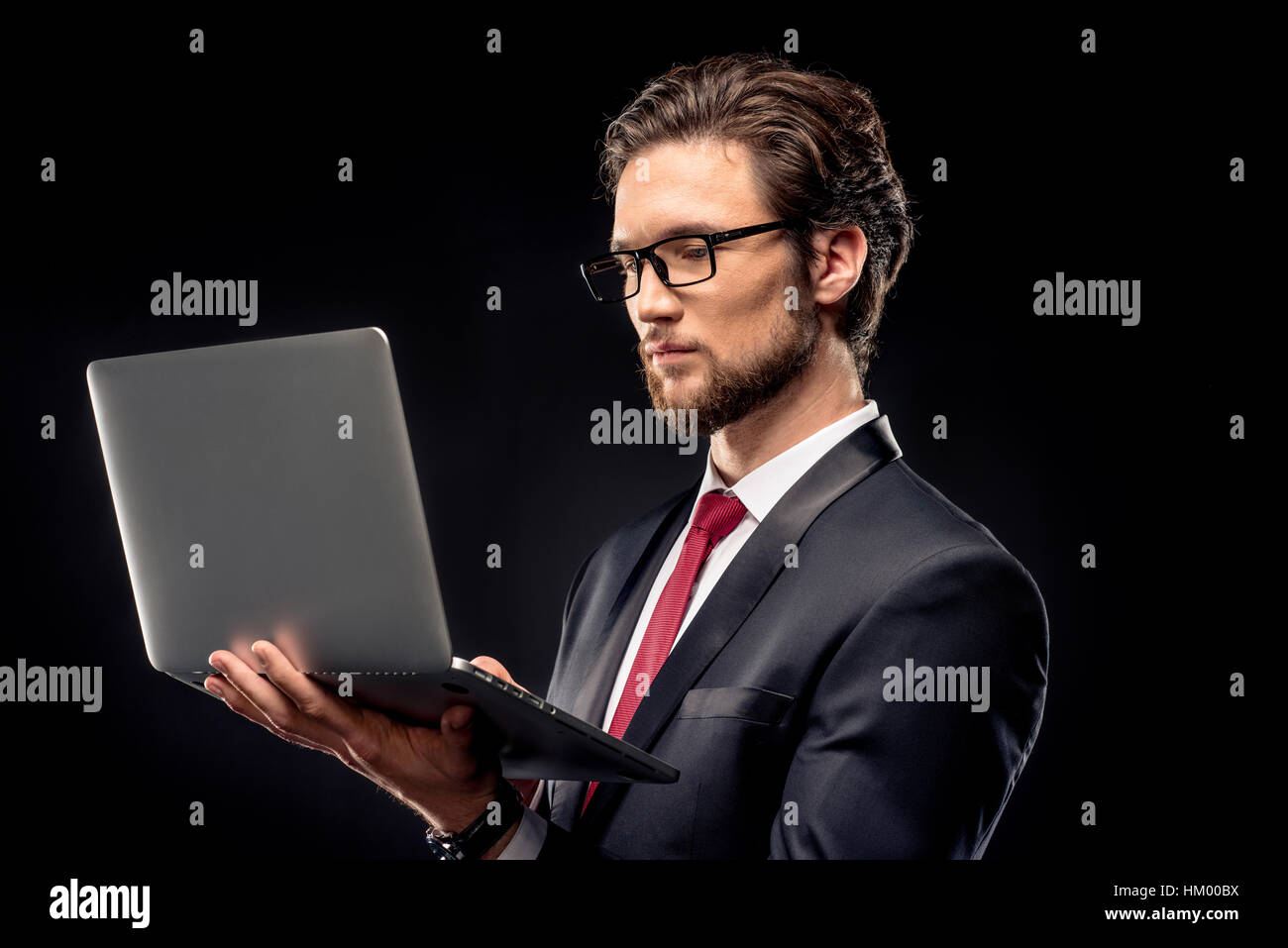 Male businessman using computer hi-res stock photography and images - Alamy