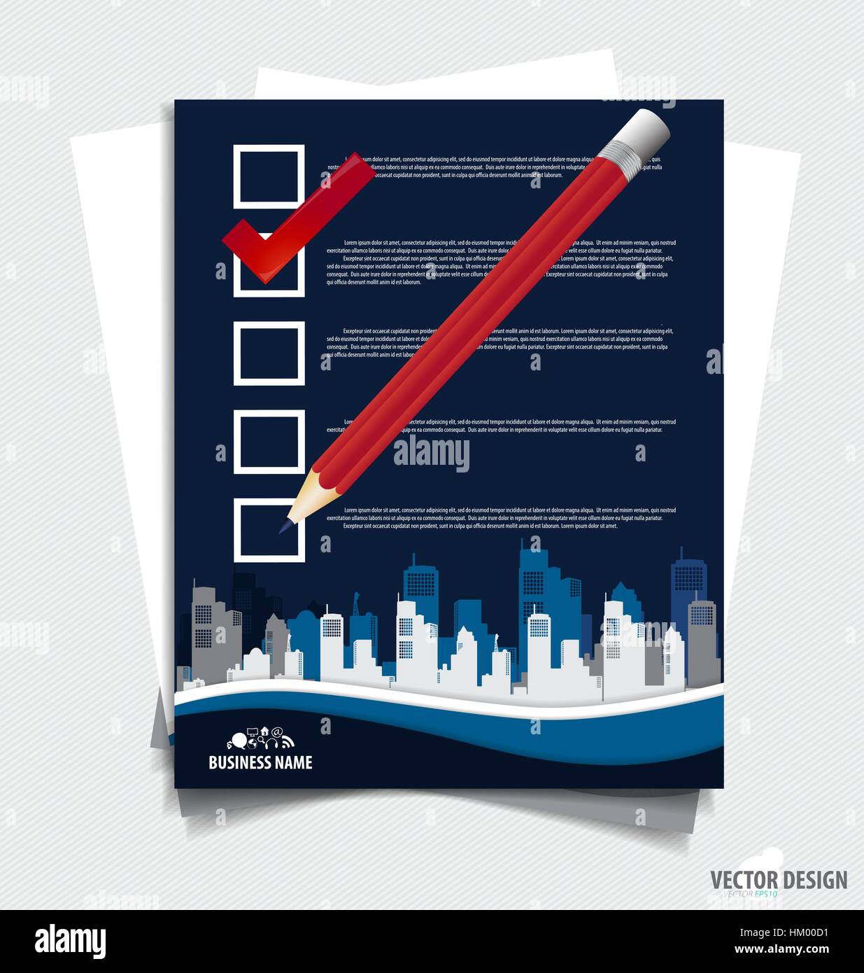 Note papers, A checklist with red marker and white checked boxes ...