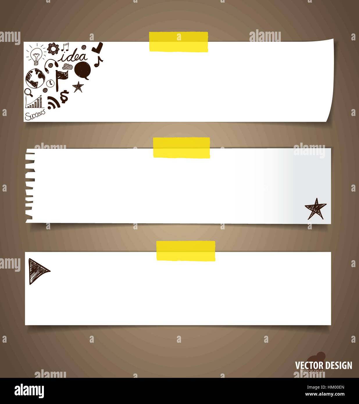 Collection of various note papers, ready for your message. Vector ...