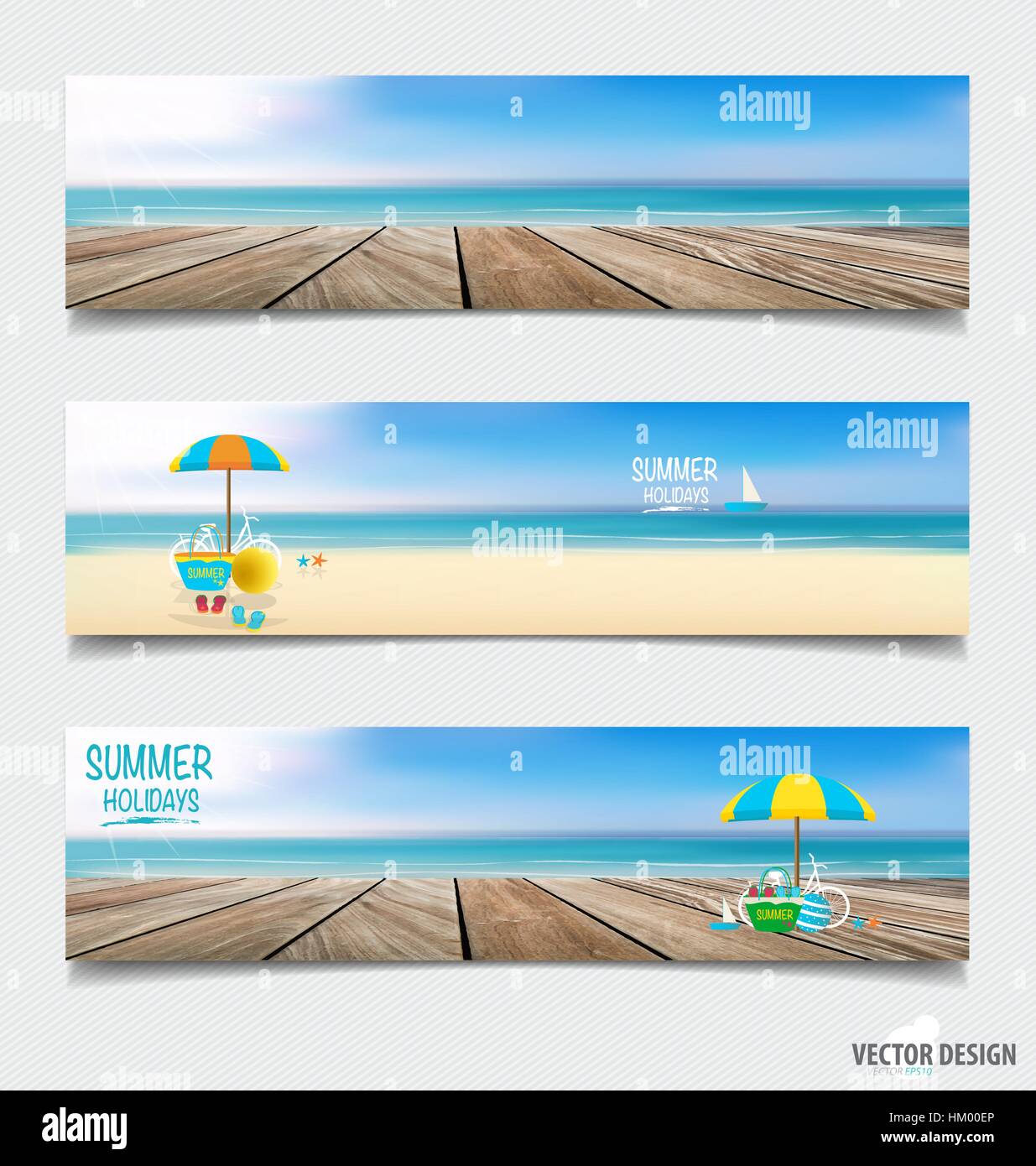 Summer holiday background on note paper. Vector illustration Stock ...