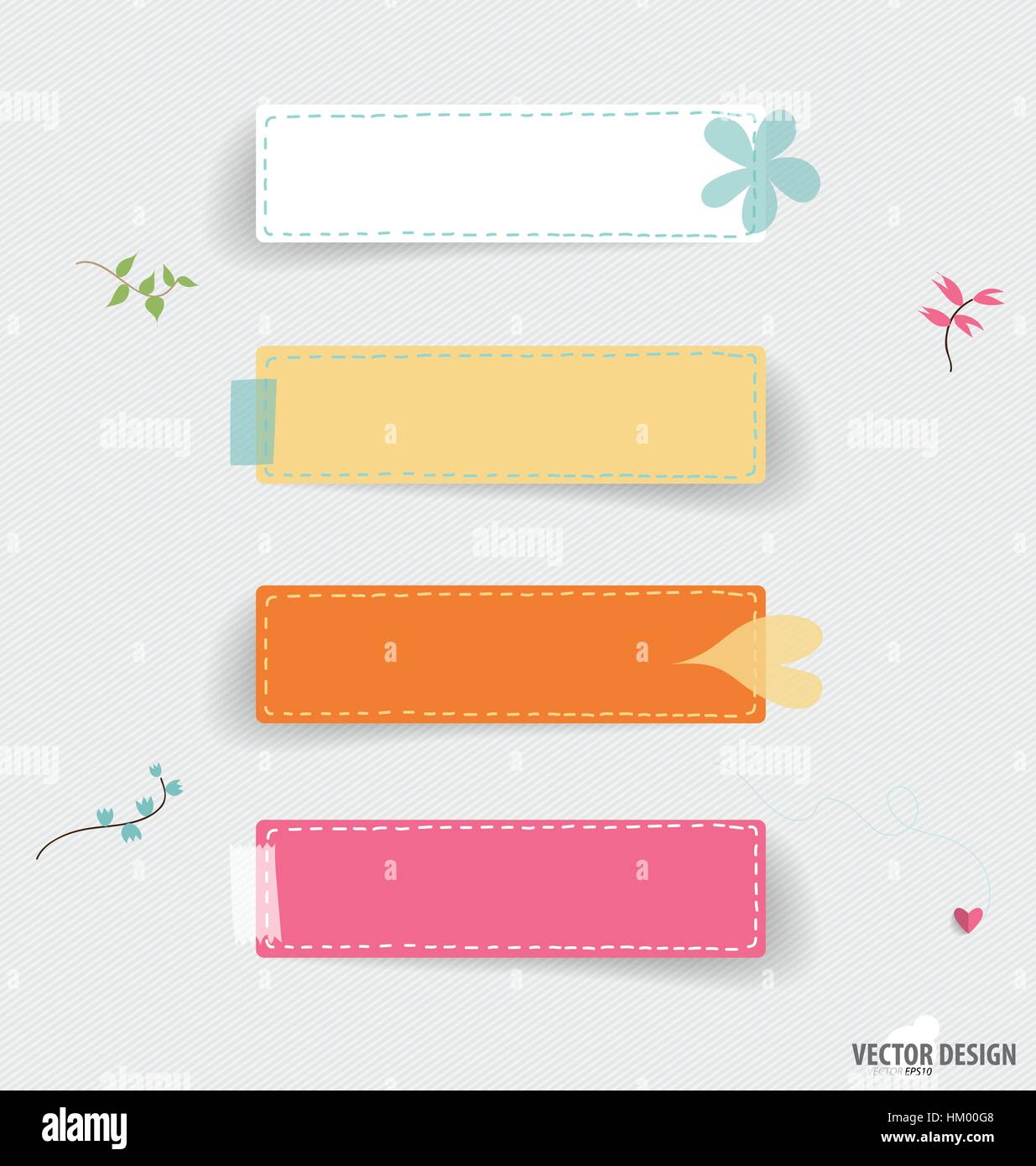 Cute note papers, ready for your message. Vector illustration Stock ...