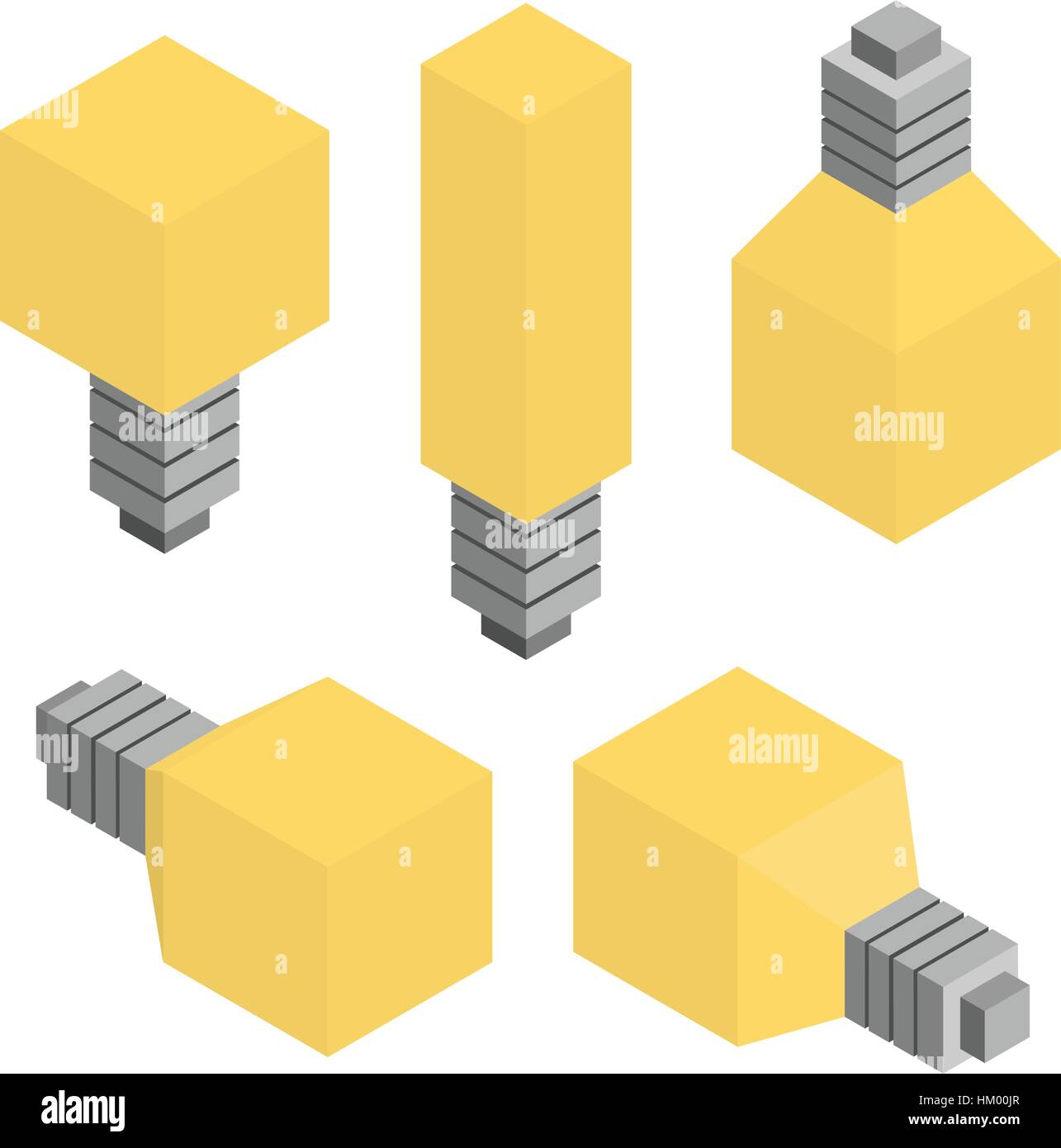 Light bulb isometric 3d icon hi-res stock photography and images - Alamy