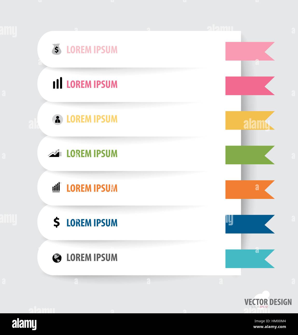 Note paper, modern infographics banners. Vector illustration Stock ...