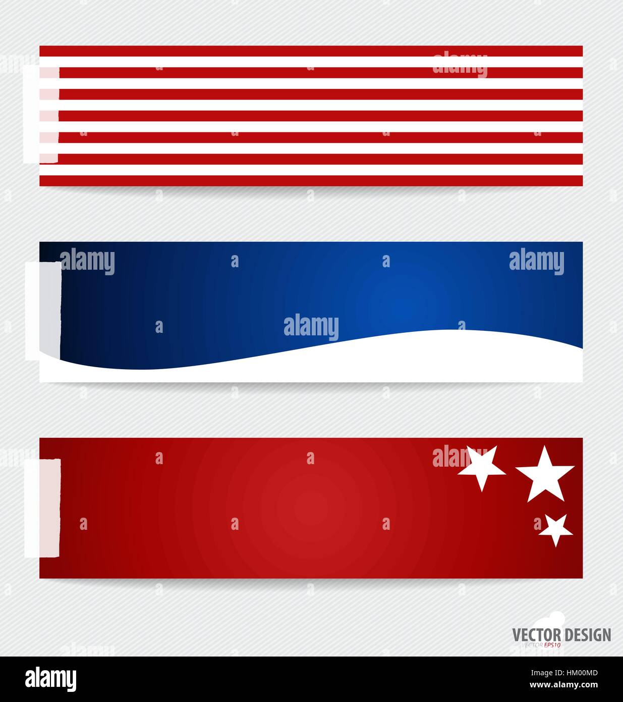 American Flag note papers, ready for your message. Vector illustration ...