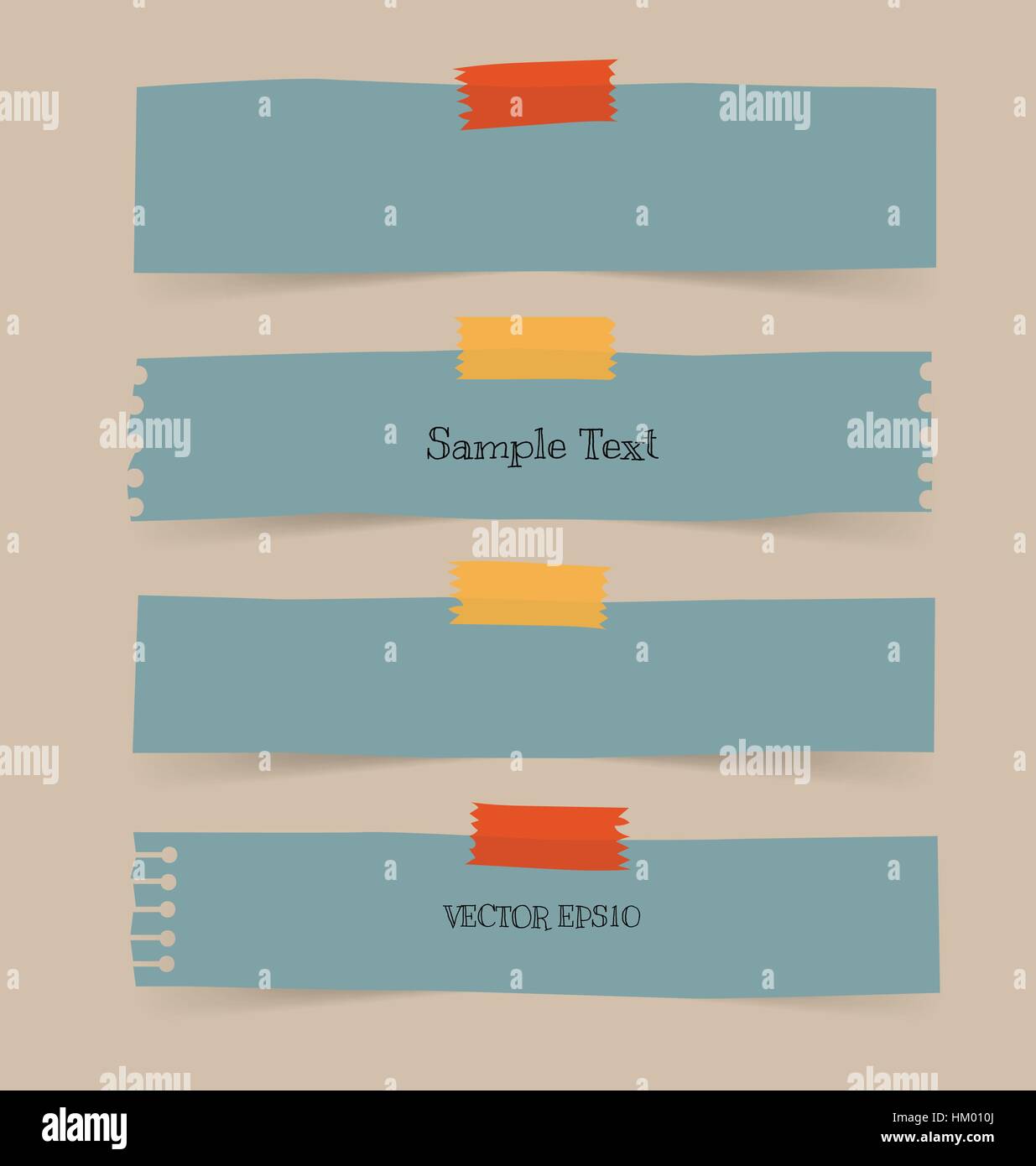 Collection of note papers, ready for your message. Vector illustration ...