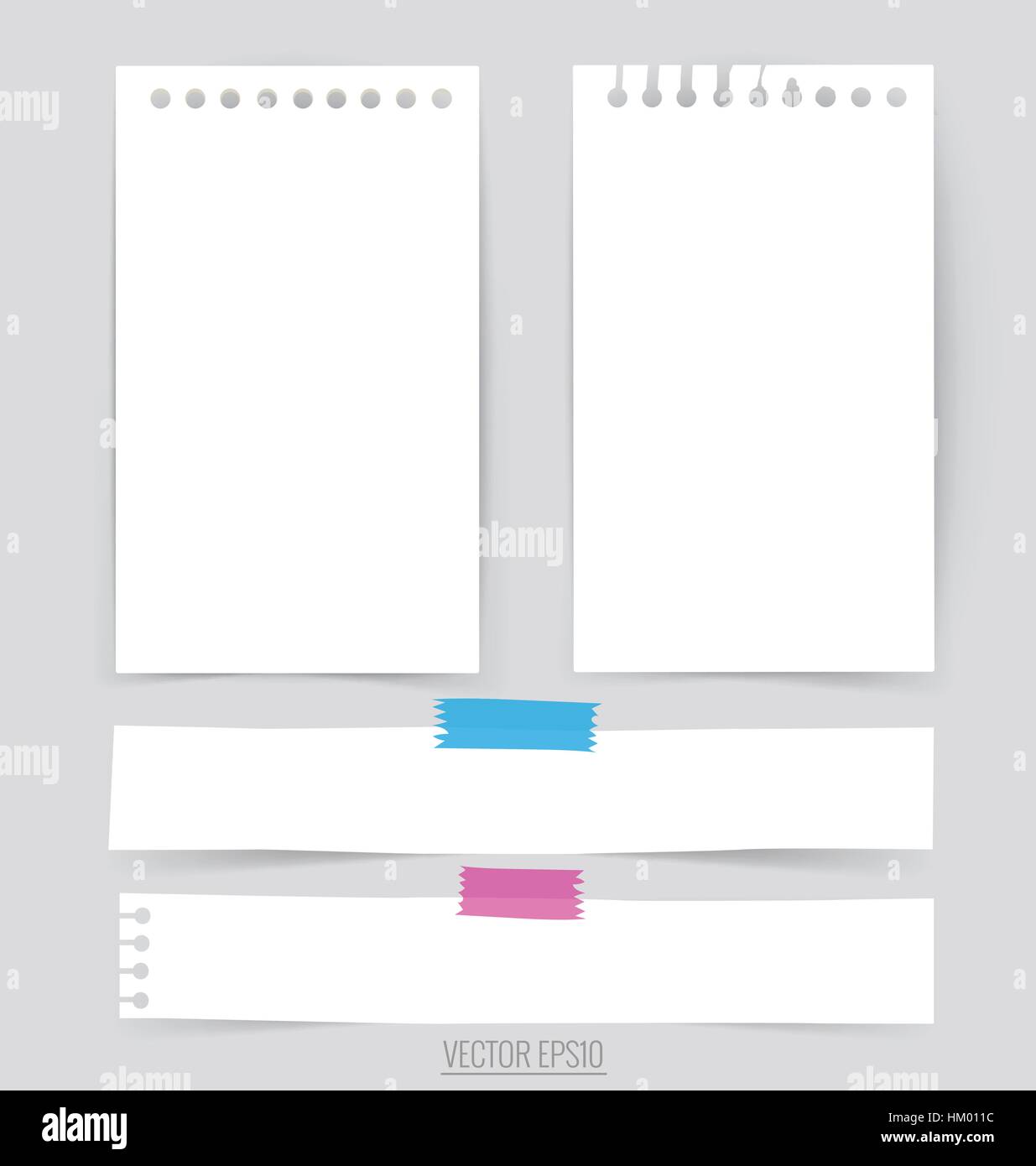 Collection of various white papers, ready for your message. Vector ...