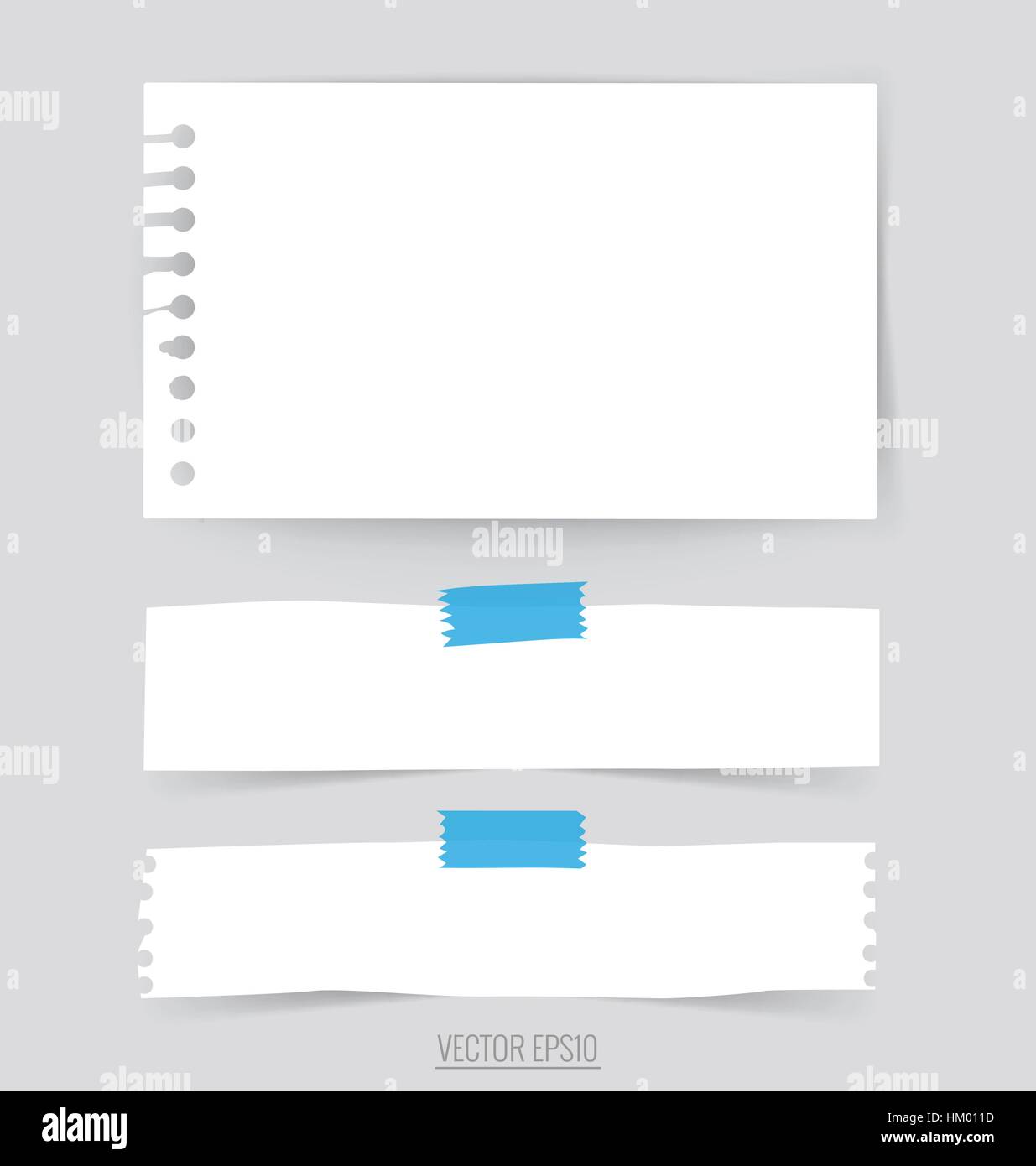 Collection of various white papers, ready for your message. Vector ...