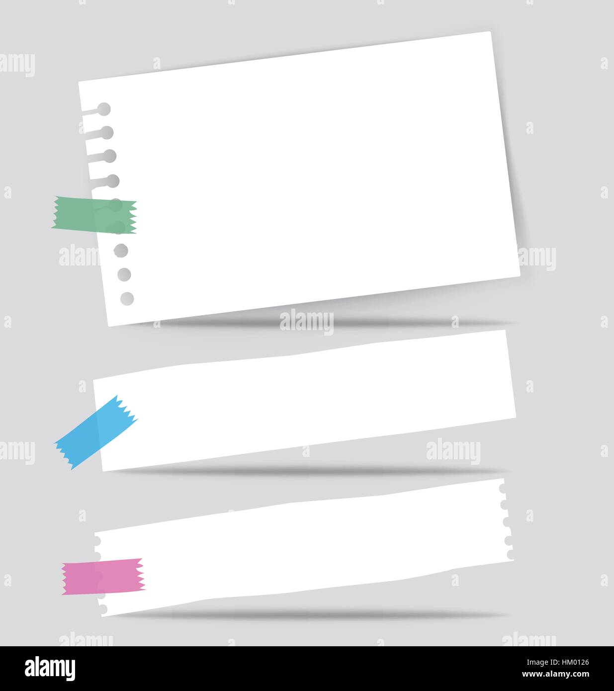 Collection of various white note papers, ready for your message. Vector ...