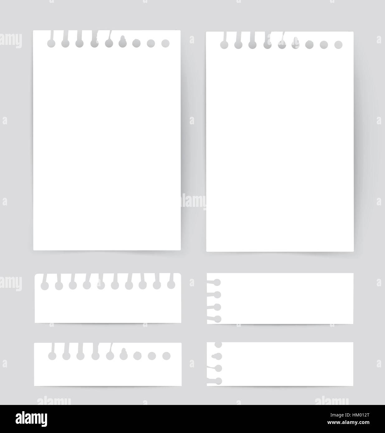 Collection of various white note papers, ready for your message. Vector ...