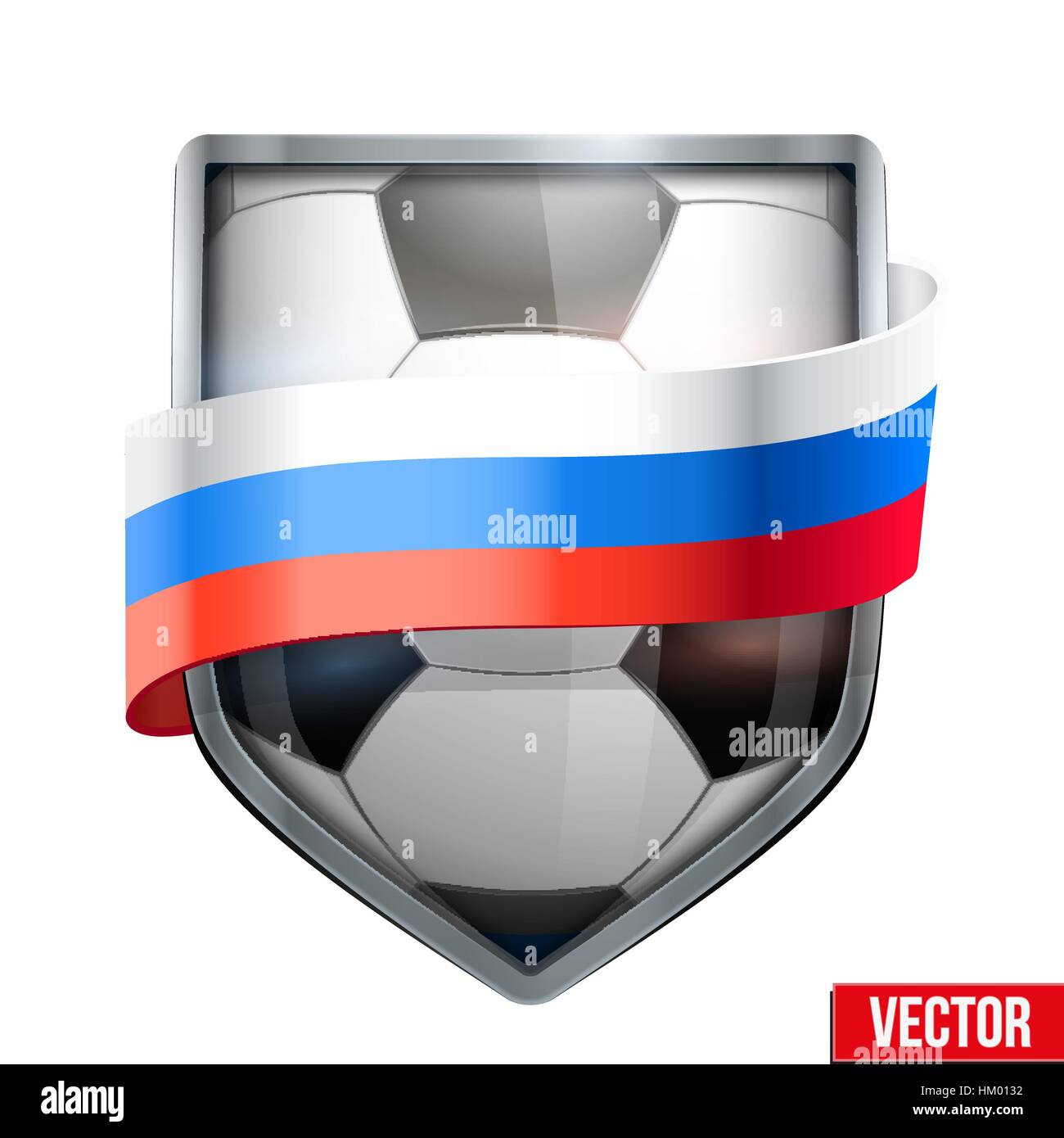 Shield in the football ball inside Russia flag Stock Vector Image & Art ...