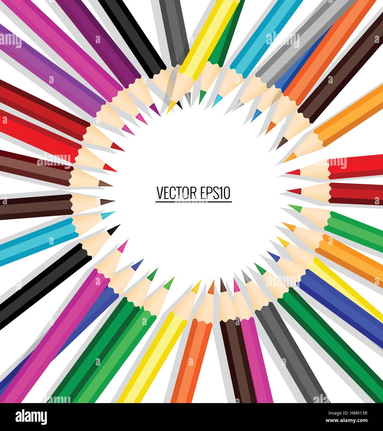 Color pencils background, vector illustration Stock Vector Image & Art ...
