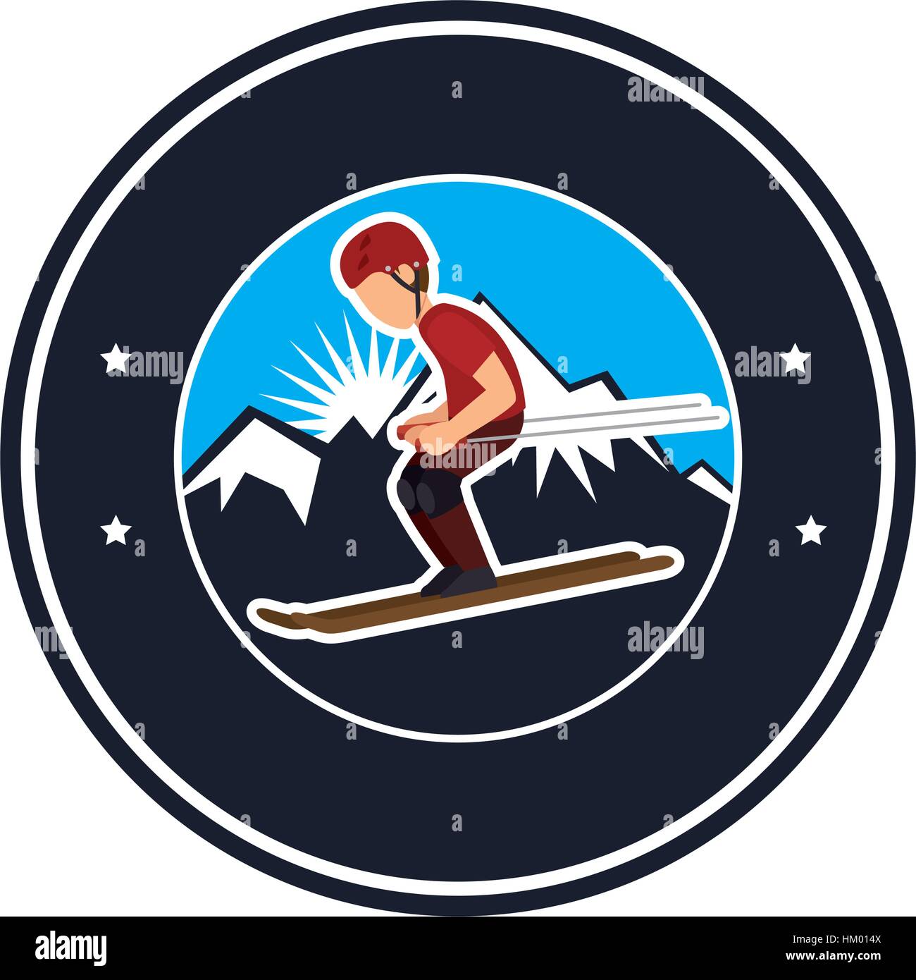 ski Extreme sport athlete avatar vector illustration design Stock ...