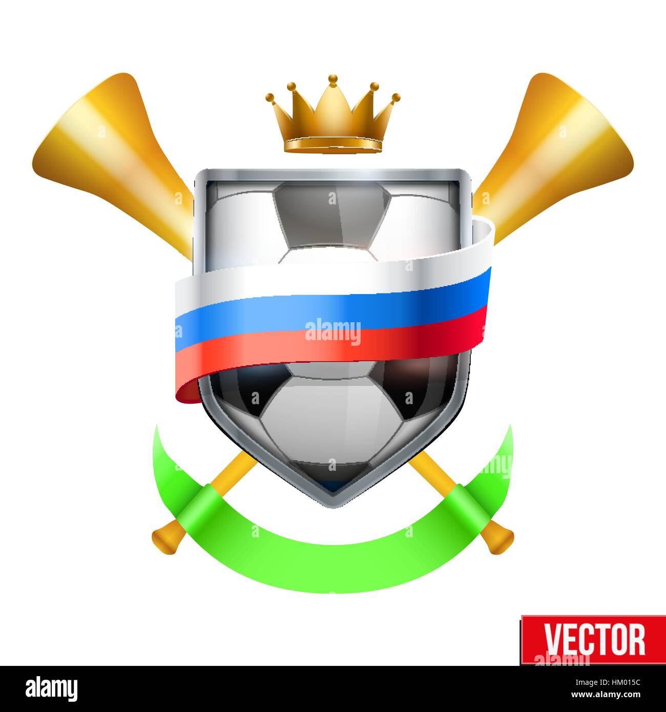 Shield in the football ball inside Russia flag Stock Vector Image & Art ...