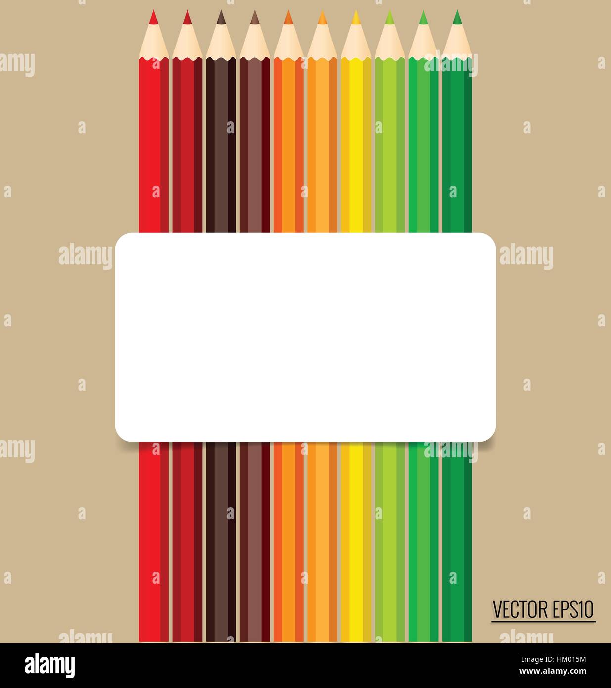 Paper note with color pencils background, vector illustration Stock ...
