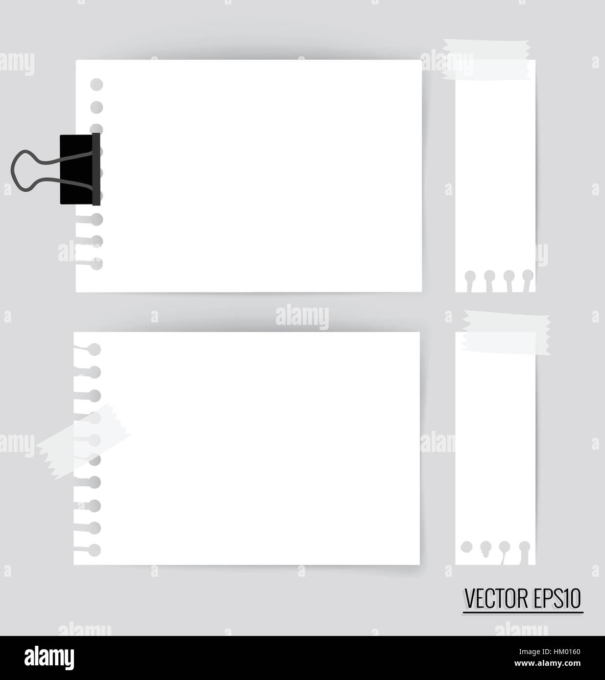 Collection of various white note papers, ready for your message. Vector ...