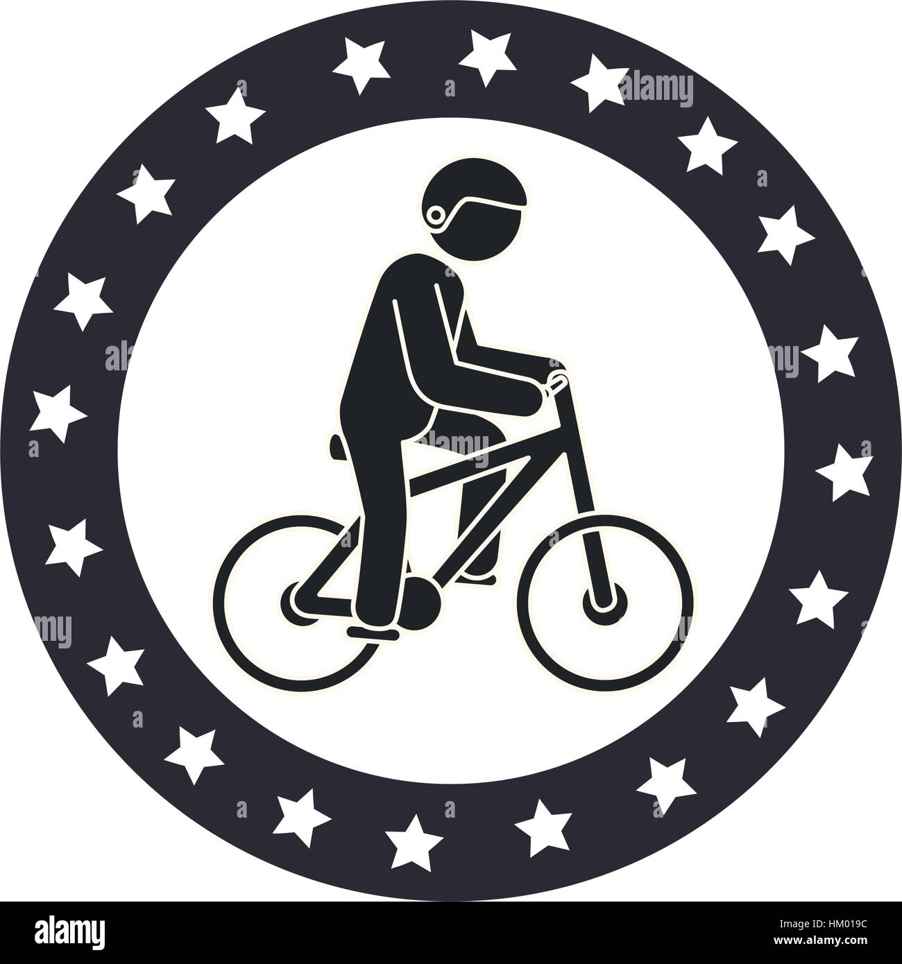 Athlete figure human bicycle icon hi-res stock photography and images ...