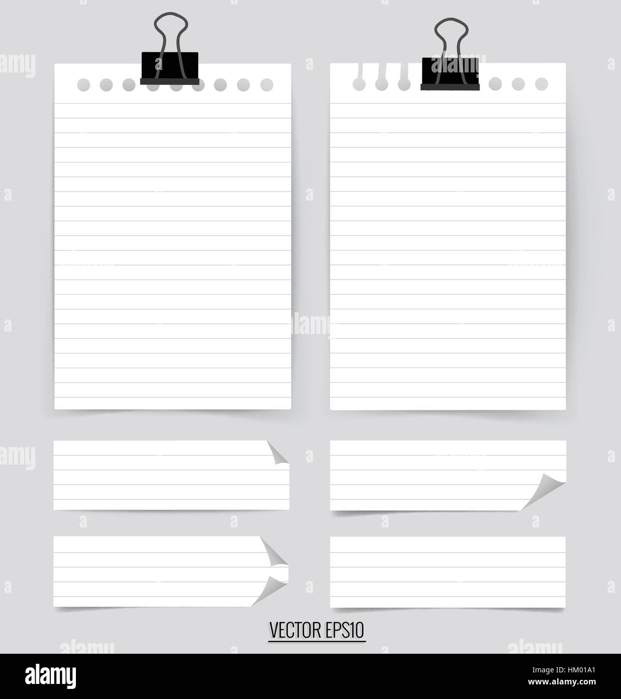 Collection of various white papers, ready for your message. Vector ...