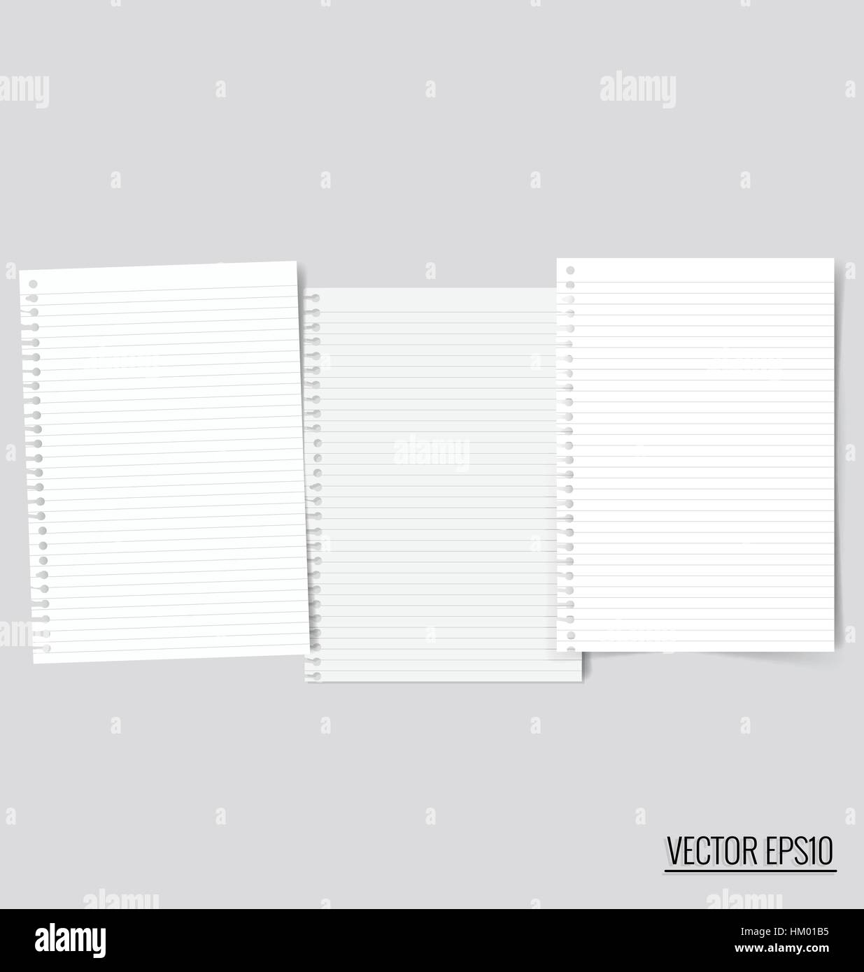 Collection of white note papers, ready for your message. Vector ...