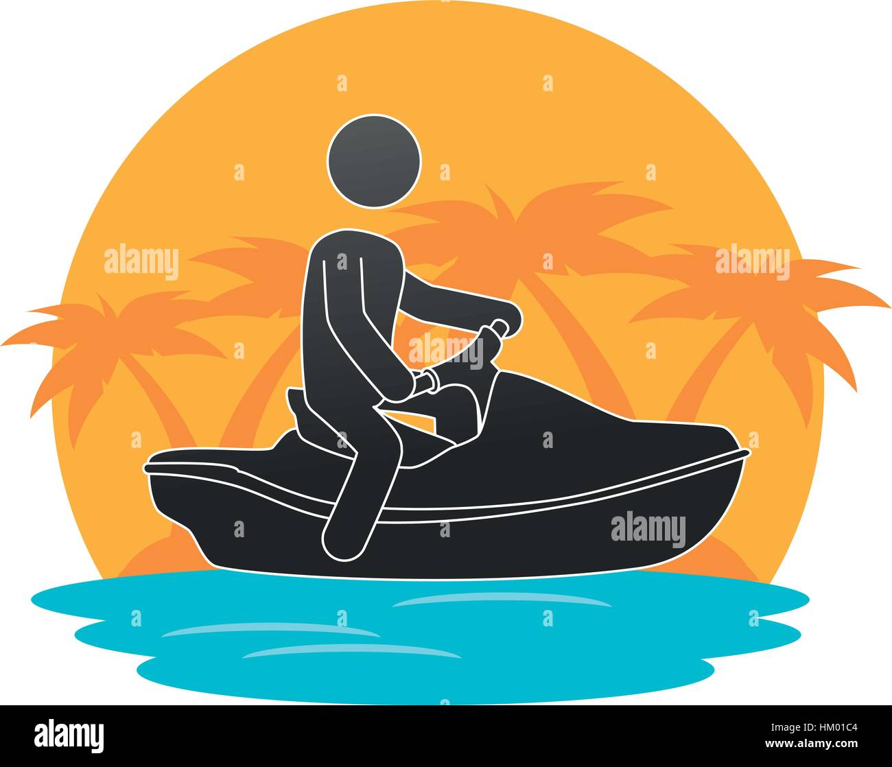 jet ski Extreme sport athlete avatar vector illustration design Stock ...