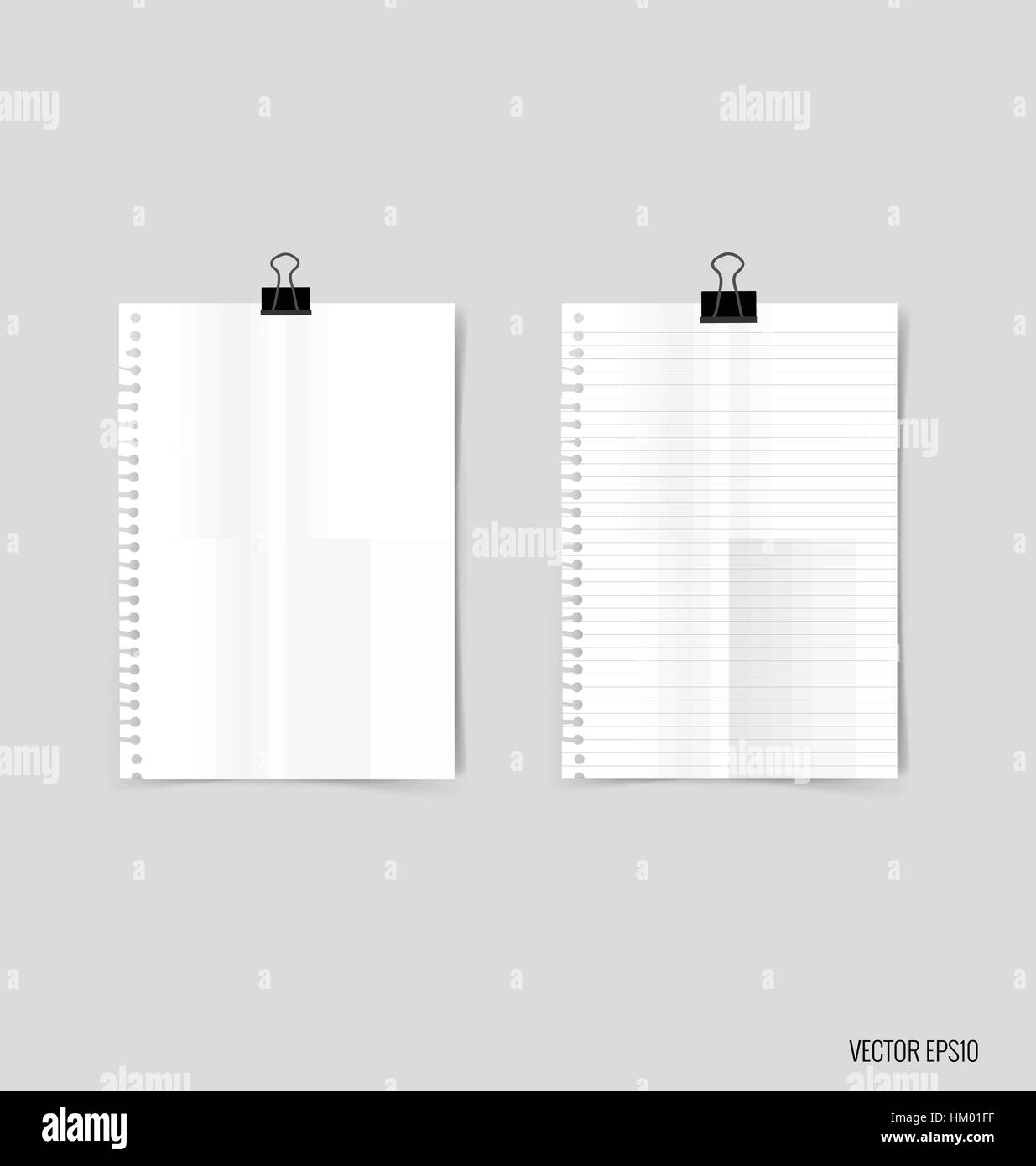 Collection of white papers, ready for your message. Vector illustration ...