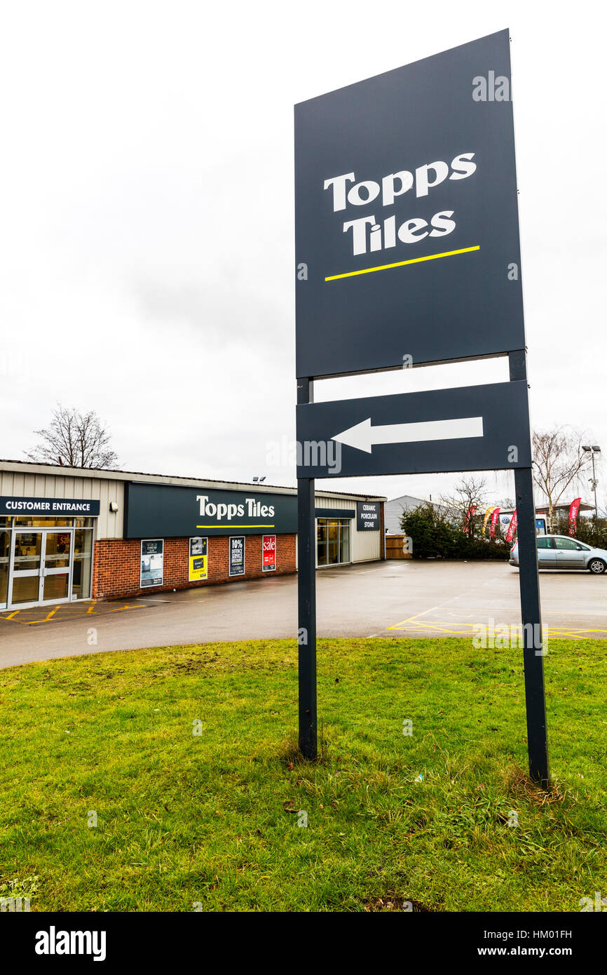 Topps Tiles trade tiling store shop building sign Stock Photo - Alamy