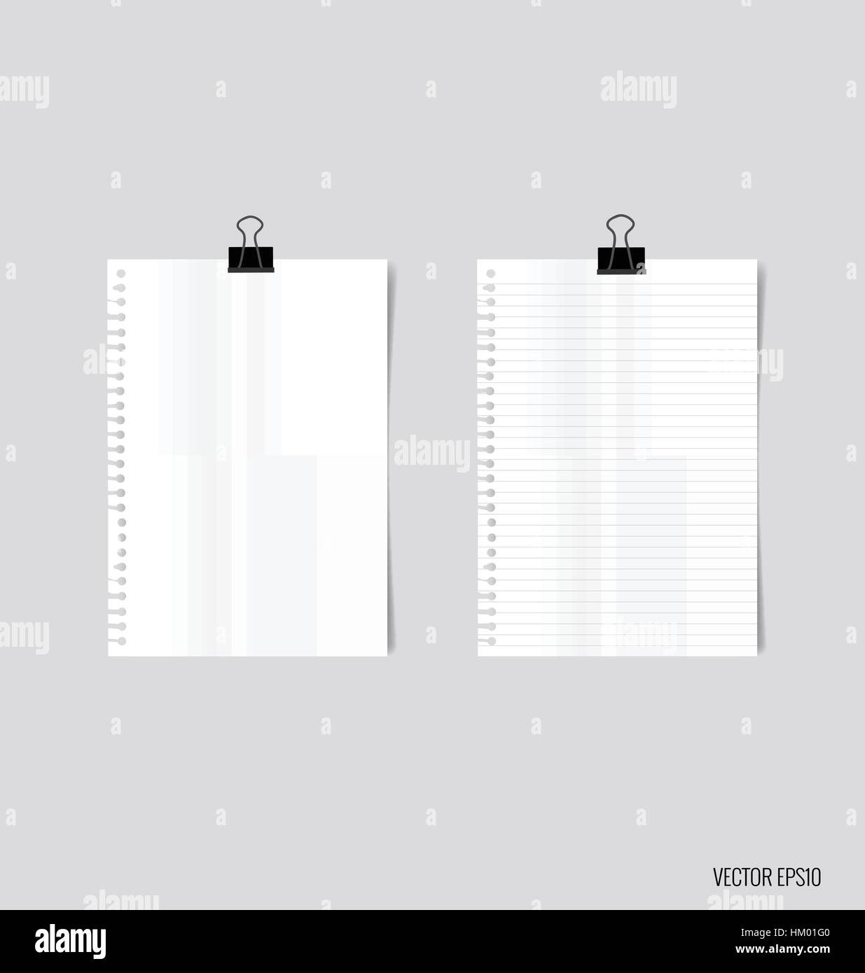 Collection of white papers, ready for your message. Vector illustration ...