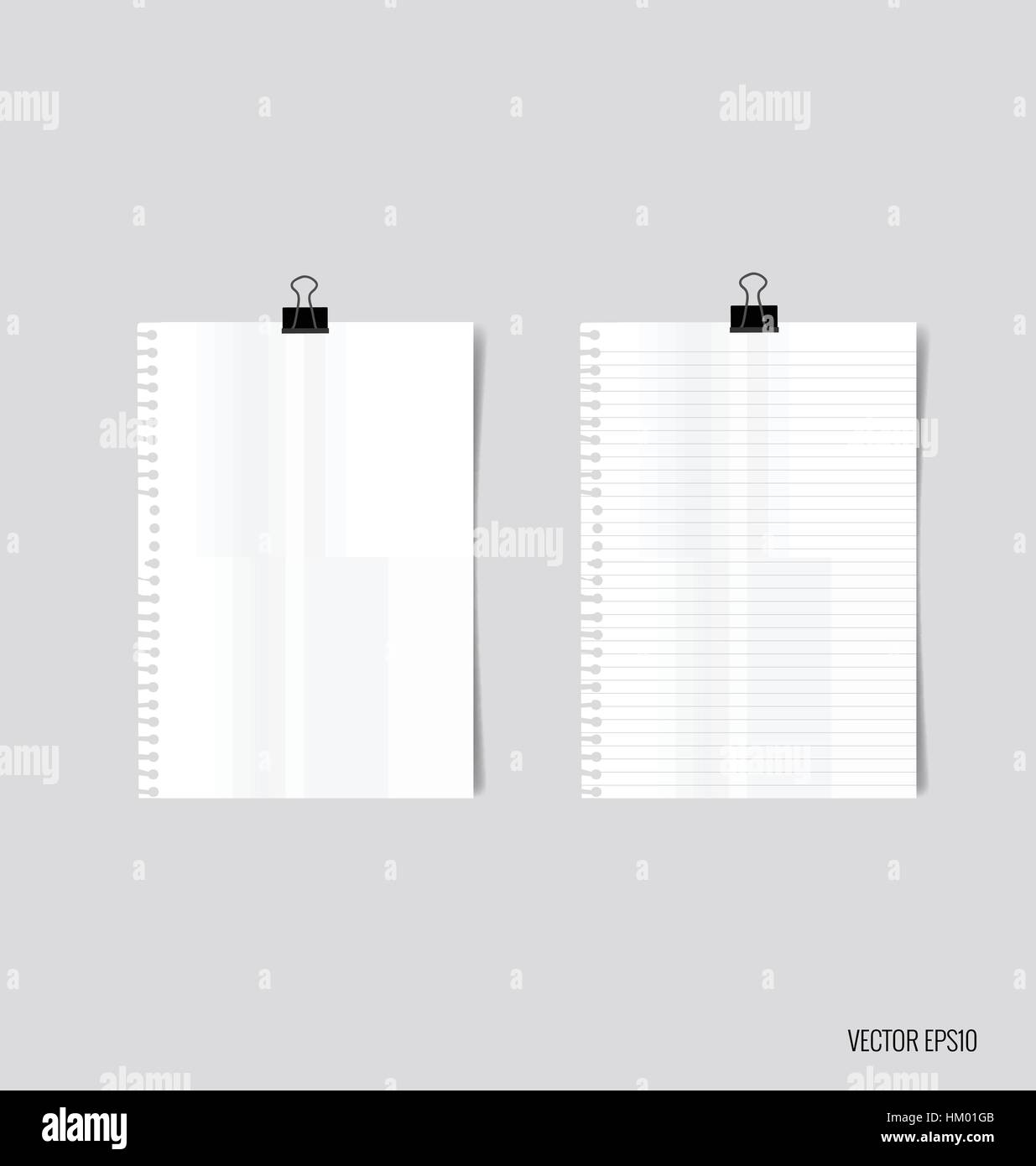 Collection of white papers, ready for your message. Vector illustration ...