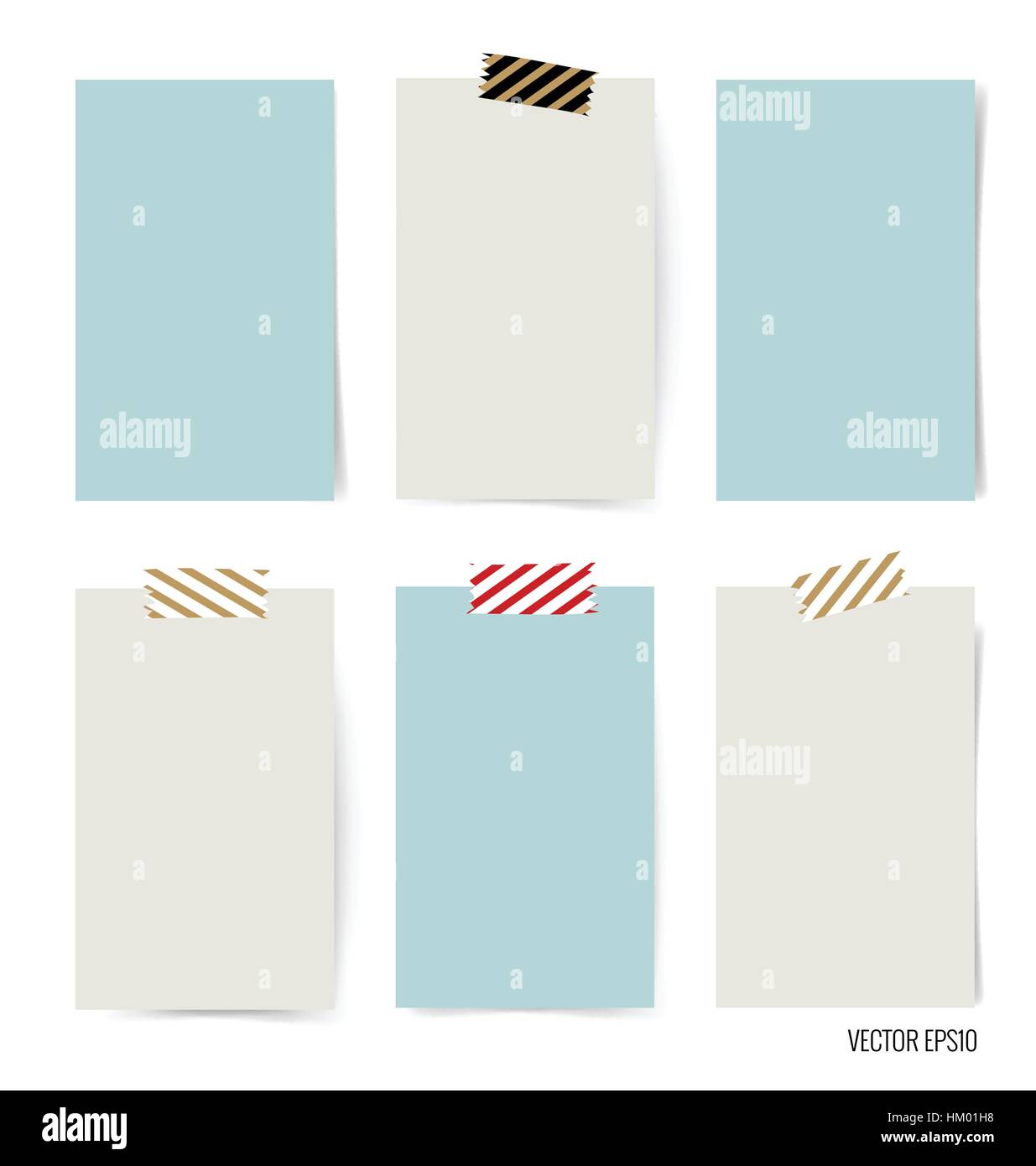 Collection of various note papers, ready for your message. Vector ...