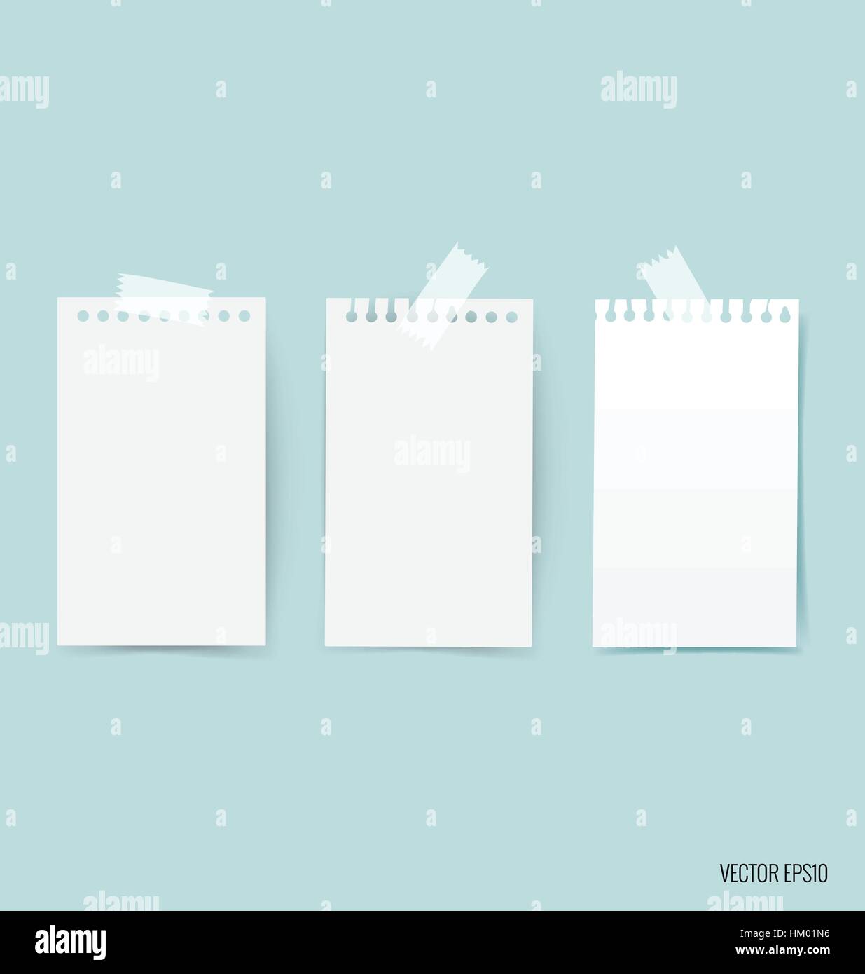 Blank white note papers, ready for your message. Vector illustration ...