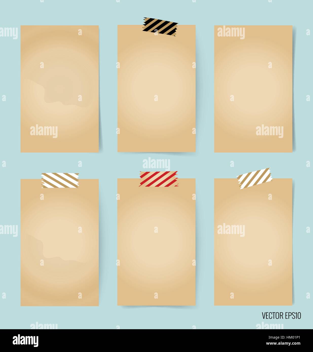 Blank old note papers, ready for your message. Vector illustration ...