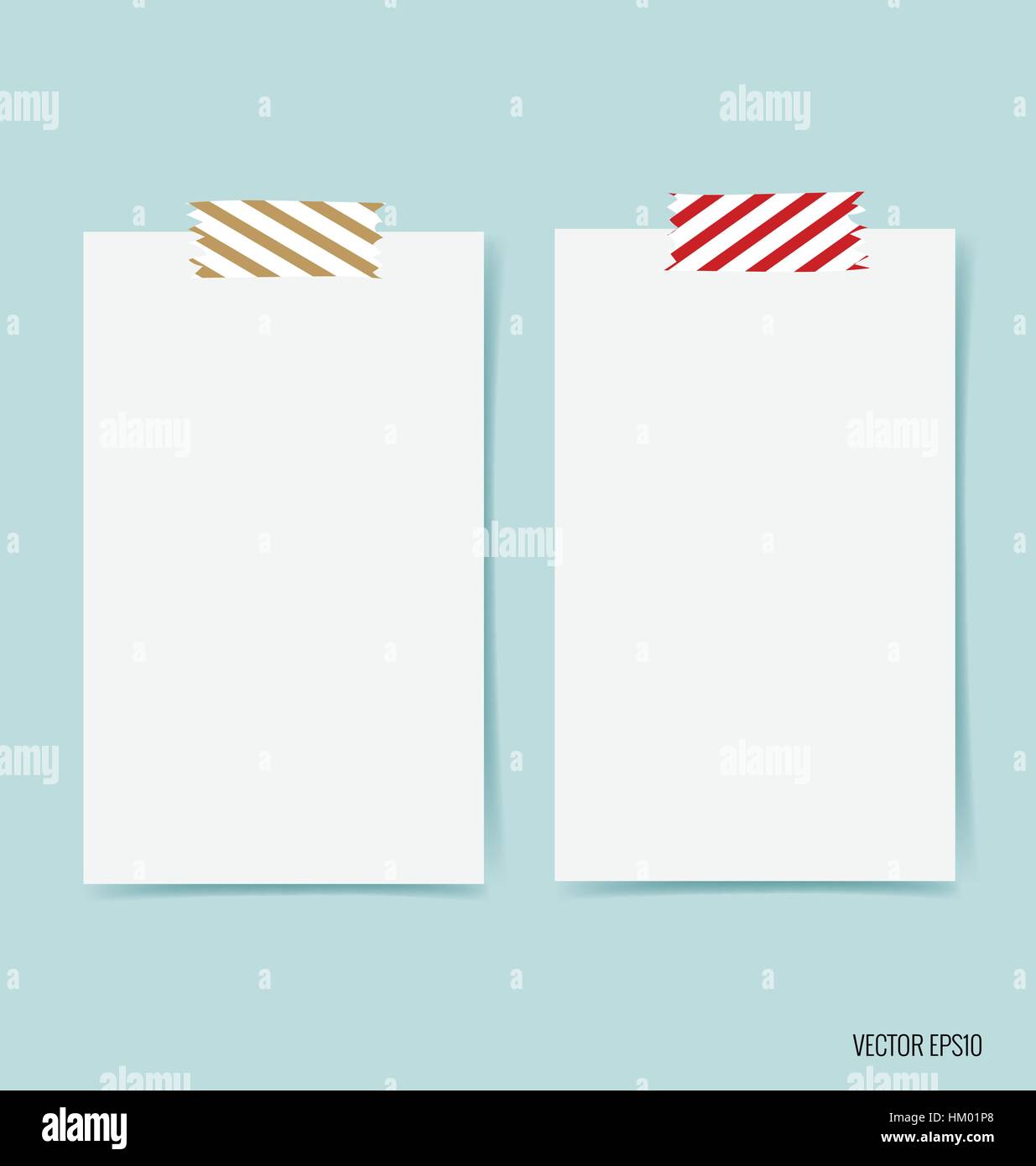 Blank white note papers, ready for your message. Vector illustration ...
