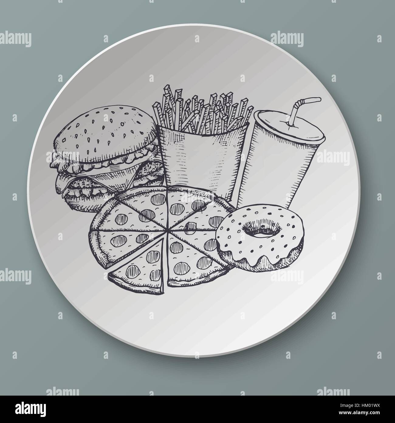 Fast food menu design template hand drawn vector Stock Vector Image ...