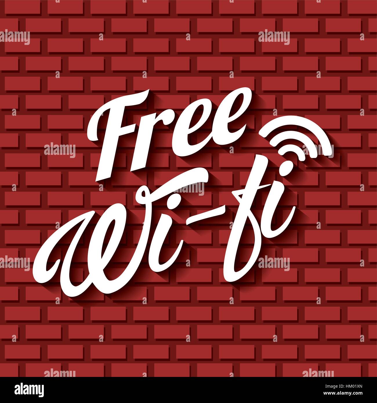 free wifi card over bricks wall background. colorful design. vector ...
