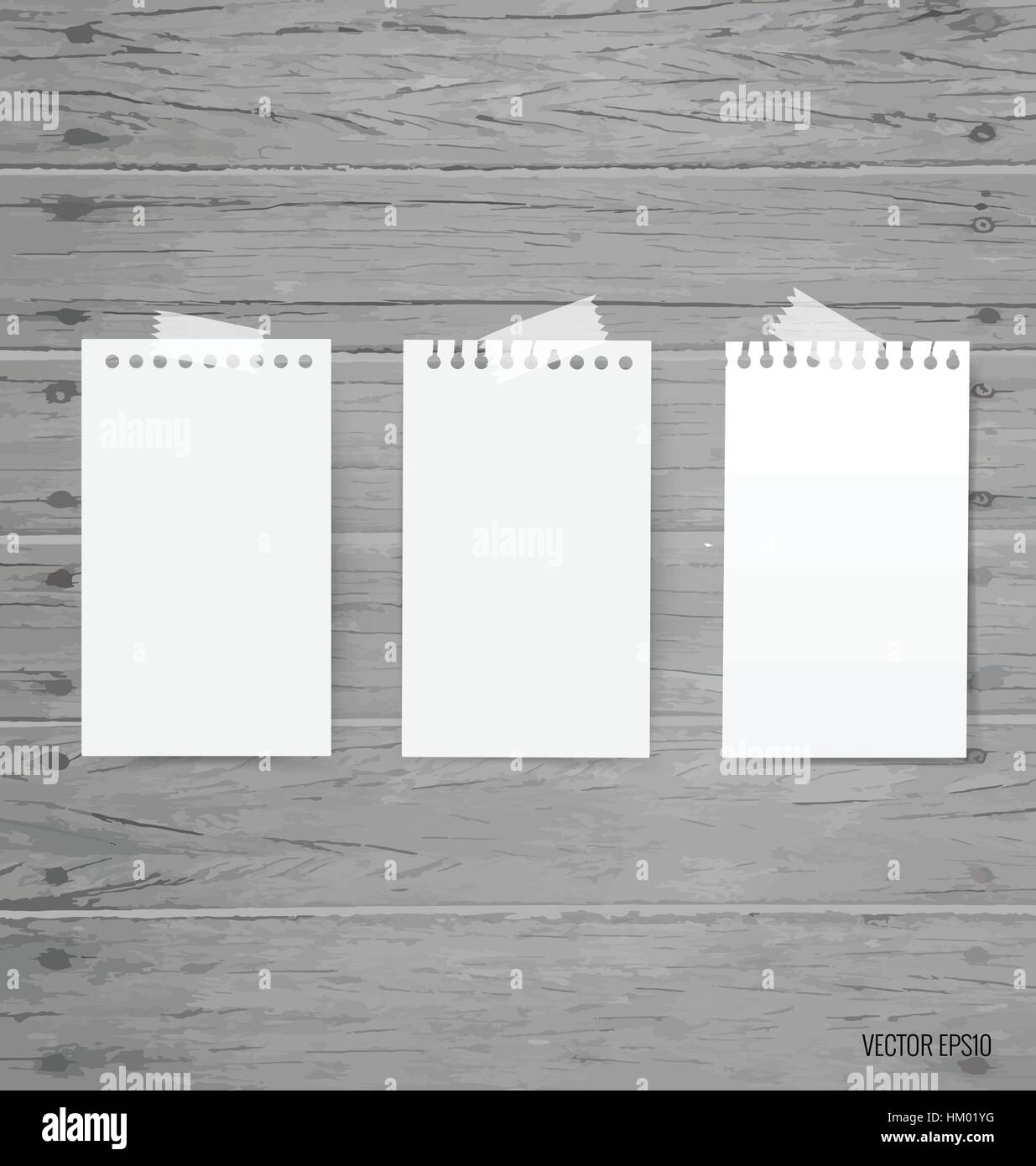 Blank white note papers, ready for your message. Vector illustration ...