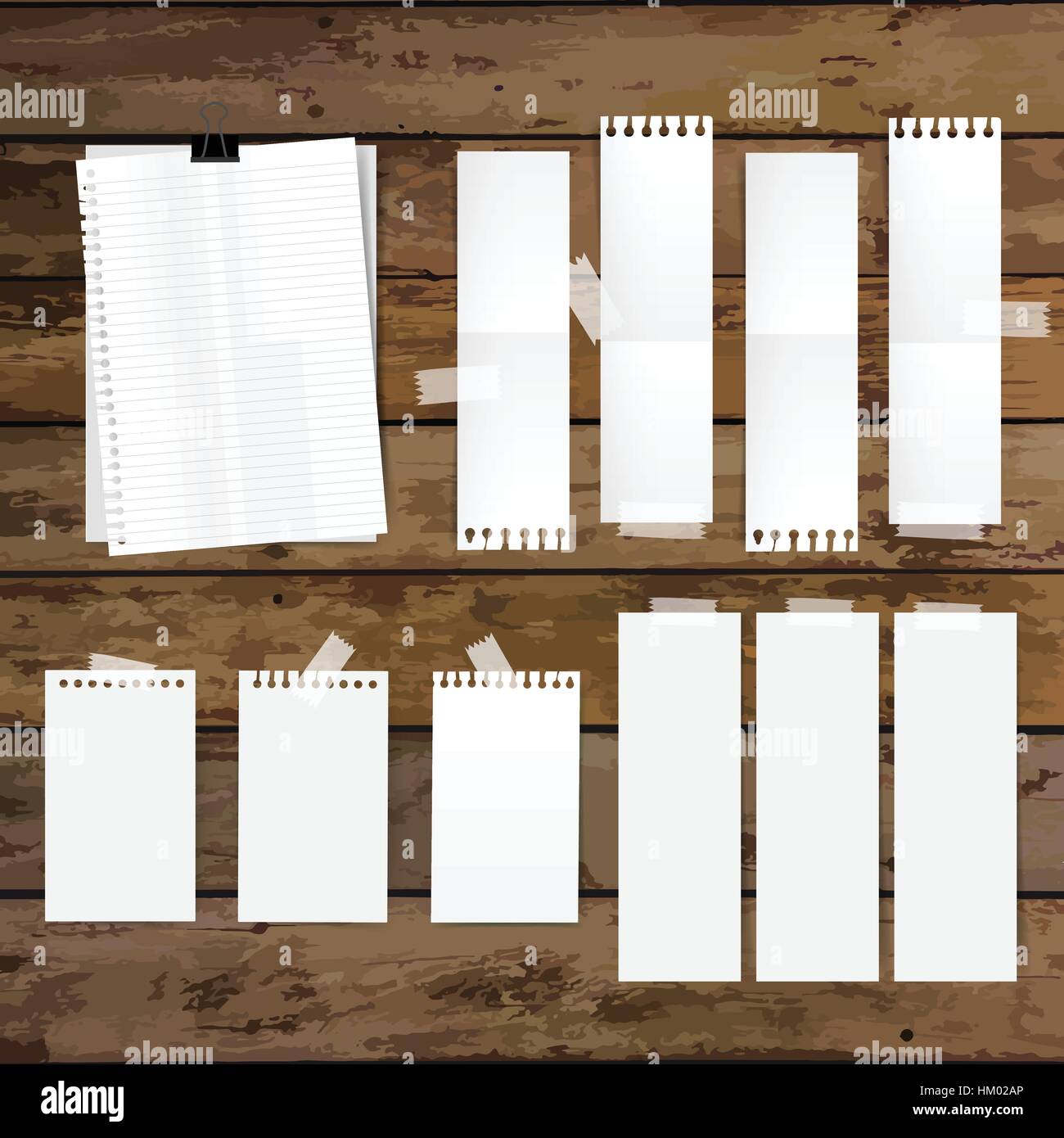 Collection various white papers Stock Vector Images - Alamy