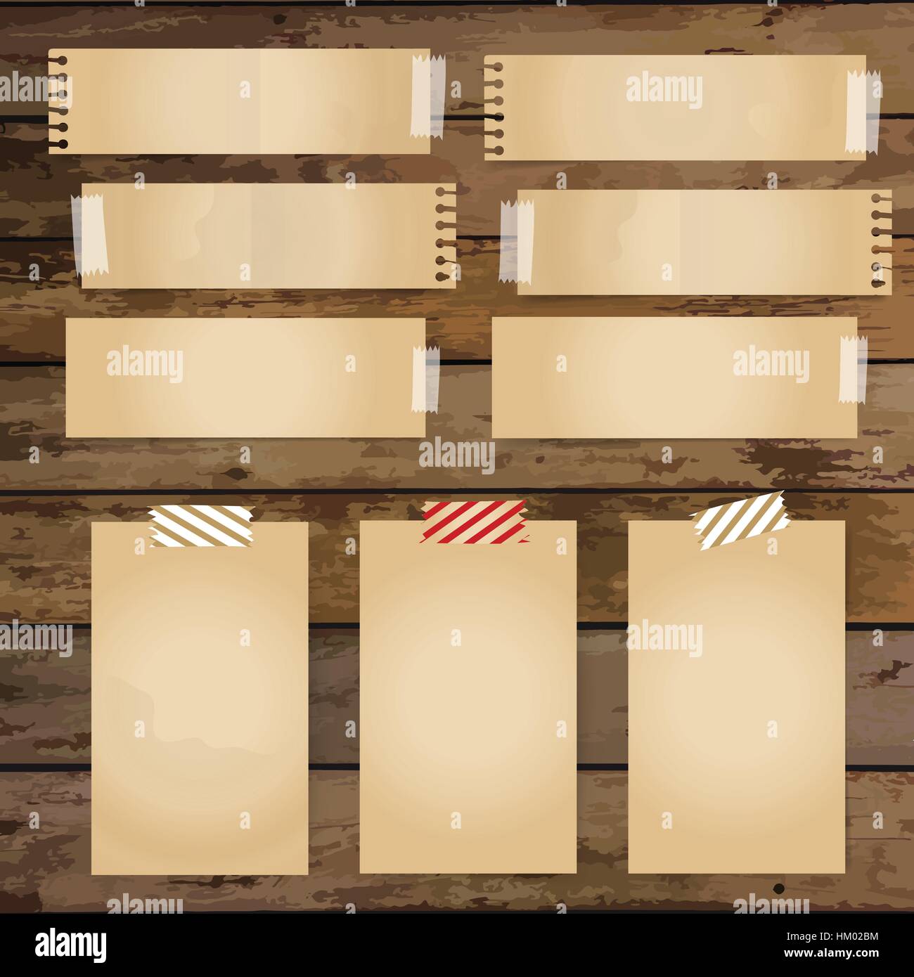Vector set: Vintage paper designs (paper sheets, and note paper Stock ...