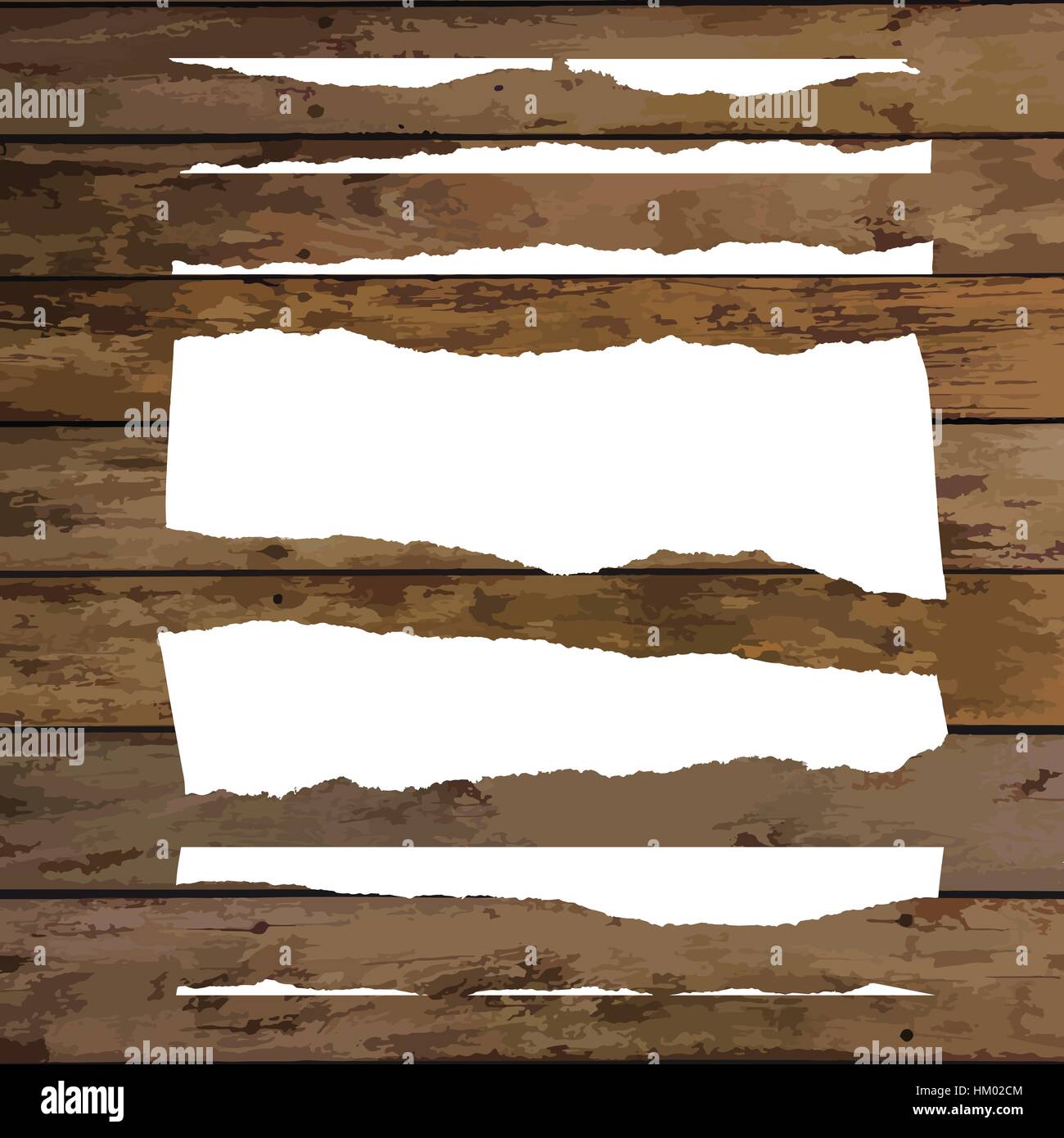 Set of various white torn note papers. Vector illustration Stock Vector ...