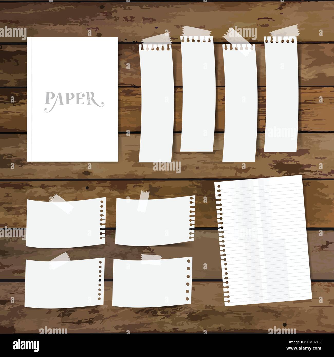 Collection of various white papers, ready for your message. Vector ...