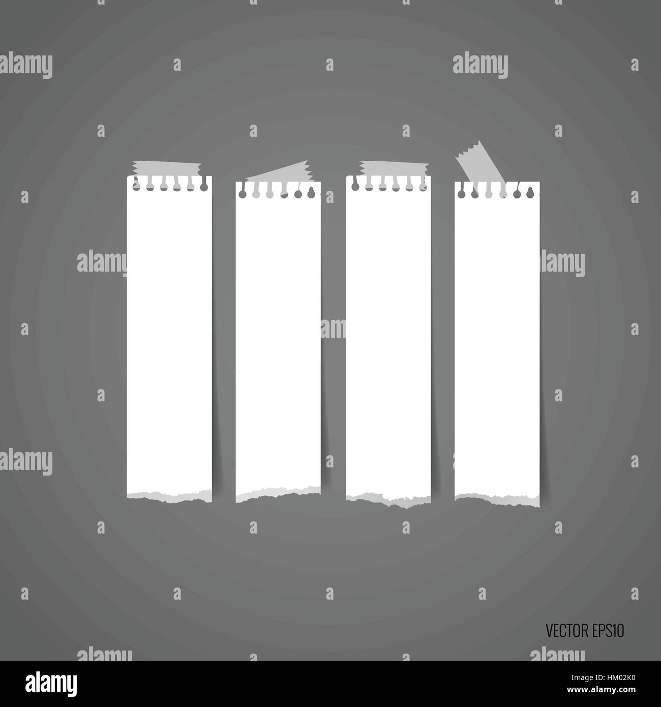 White torn note papers. Vector illustration Stock Vector Image & Art ...