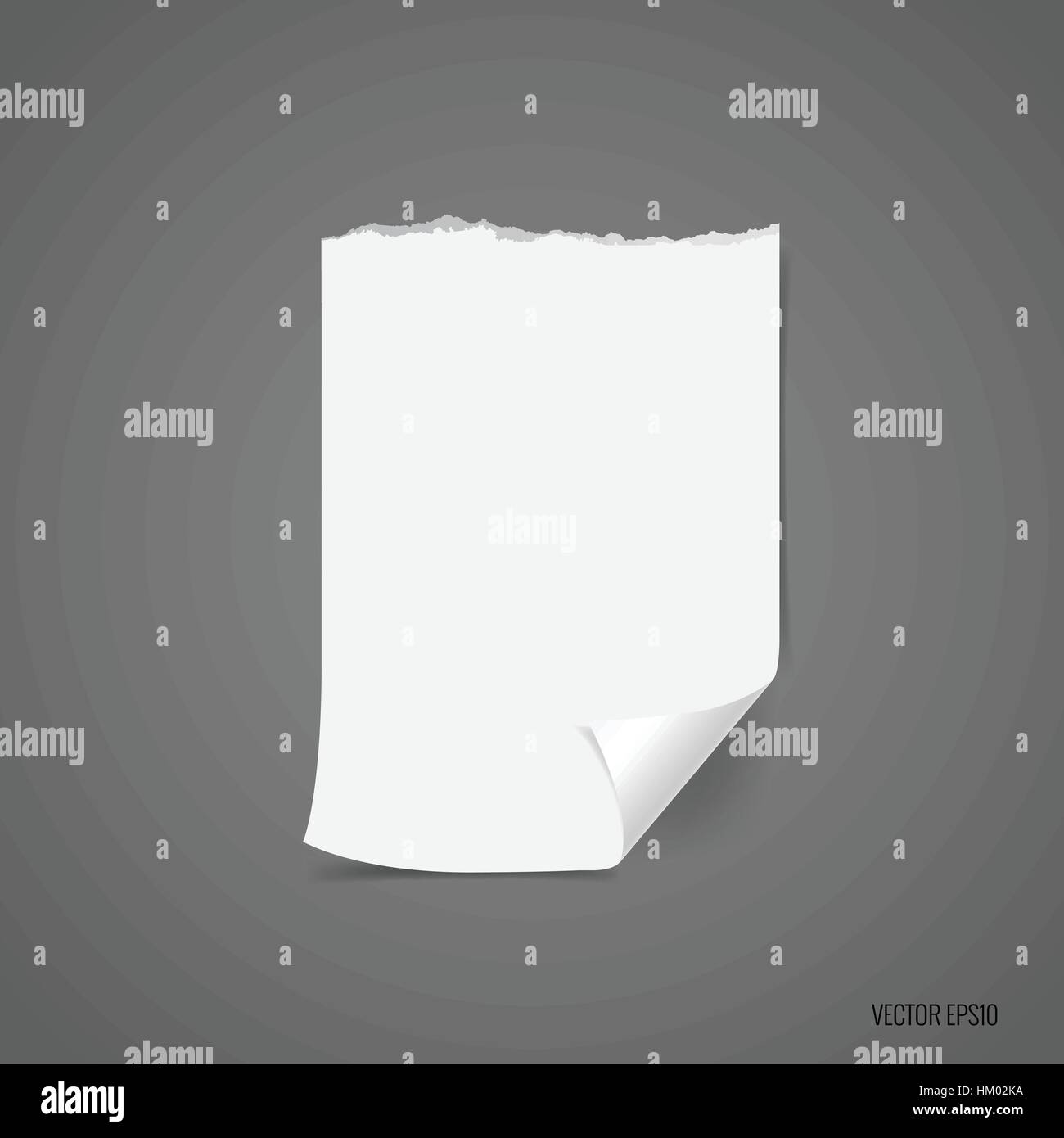 White torn note papers, paper Corner Folds. Vector illustration Stock ...