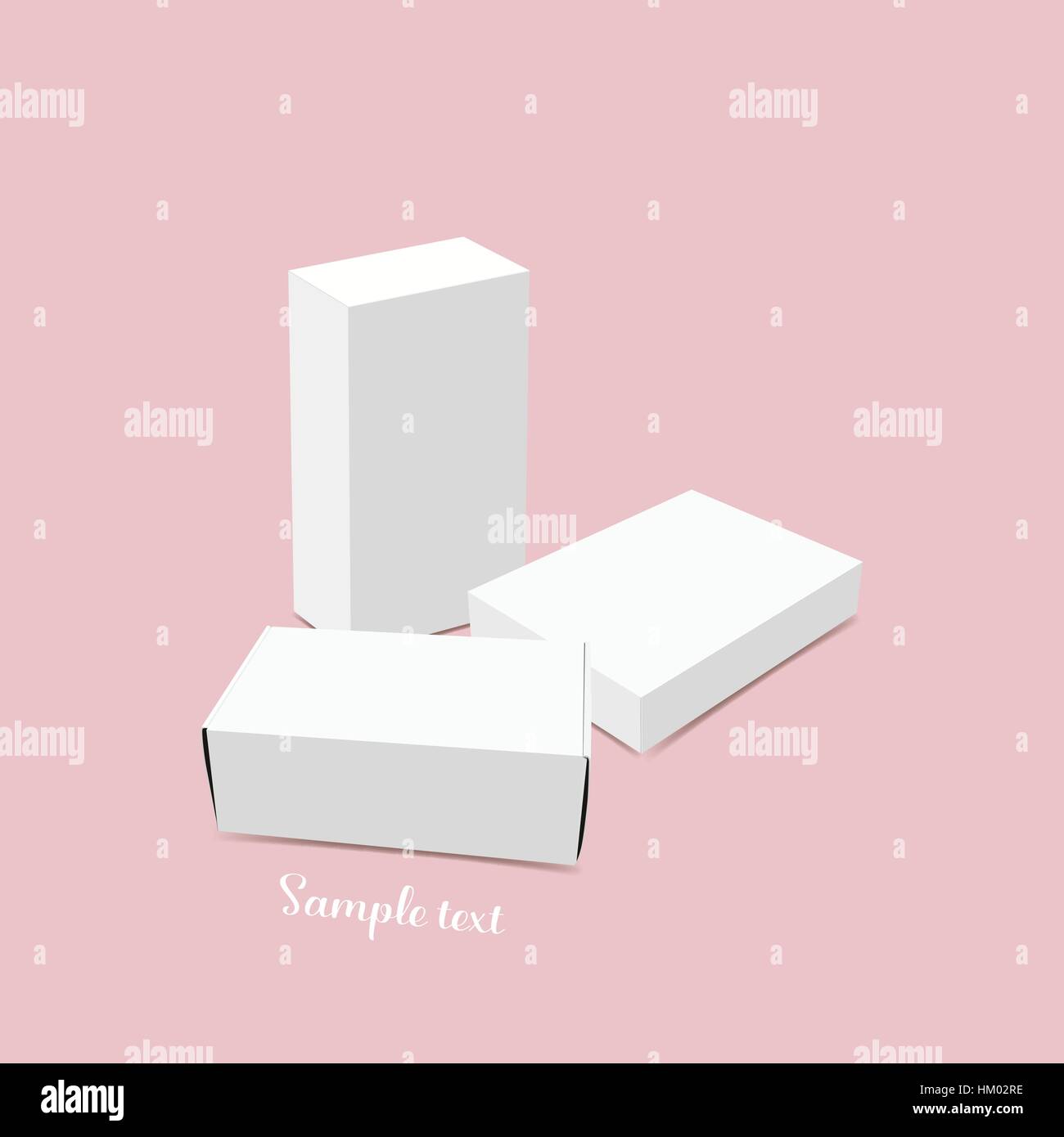 Kraft box mockup Stock Vector Images - Alamy